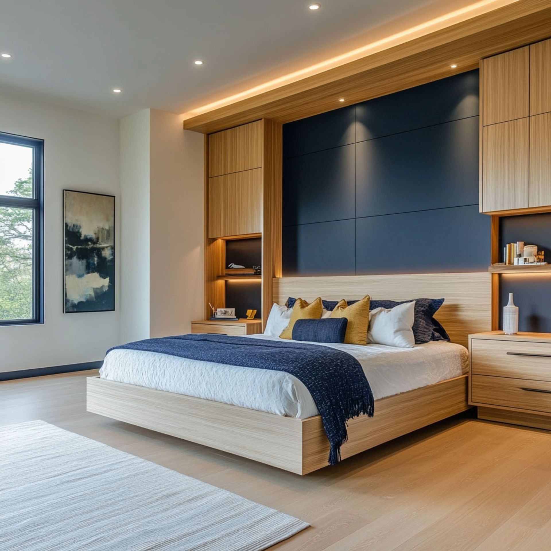 Central Drop Modern False Ceiling Design with Cove Lights and Recessed ...