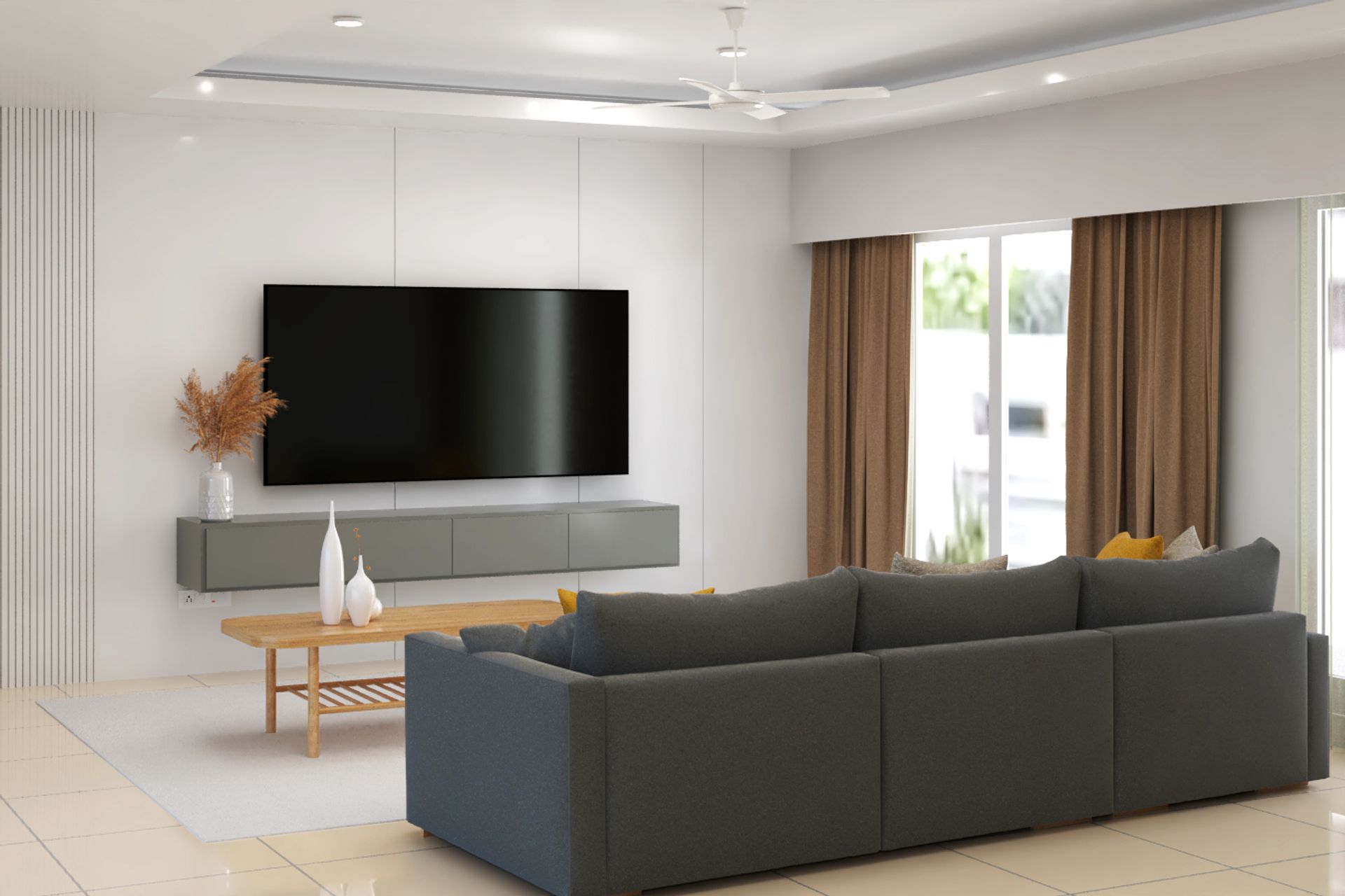 Square-Shaped False Ceiling For Living Rooms | Livspace