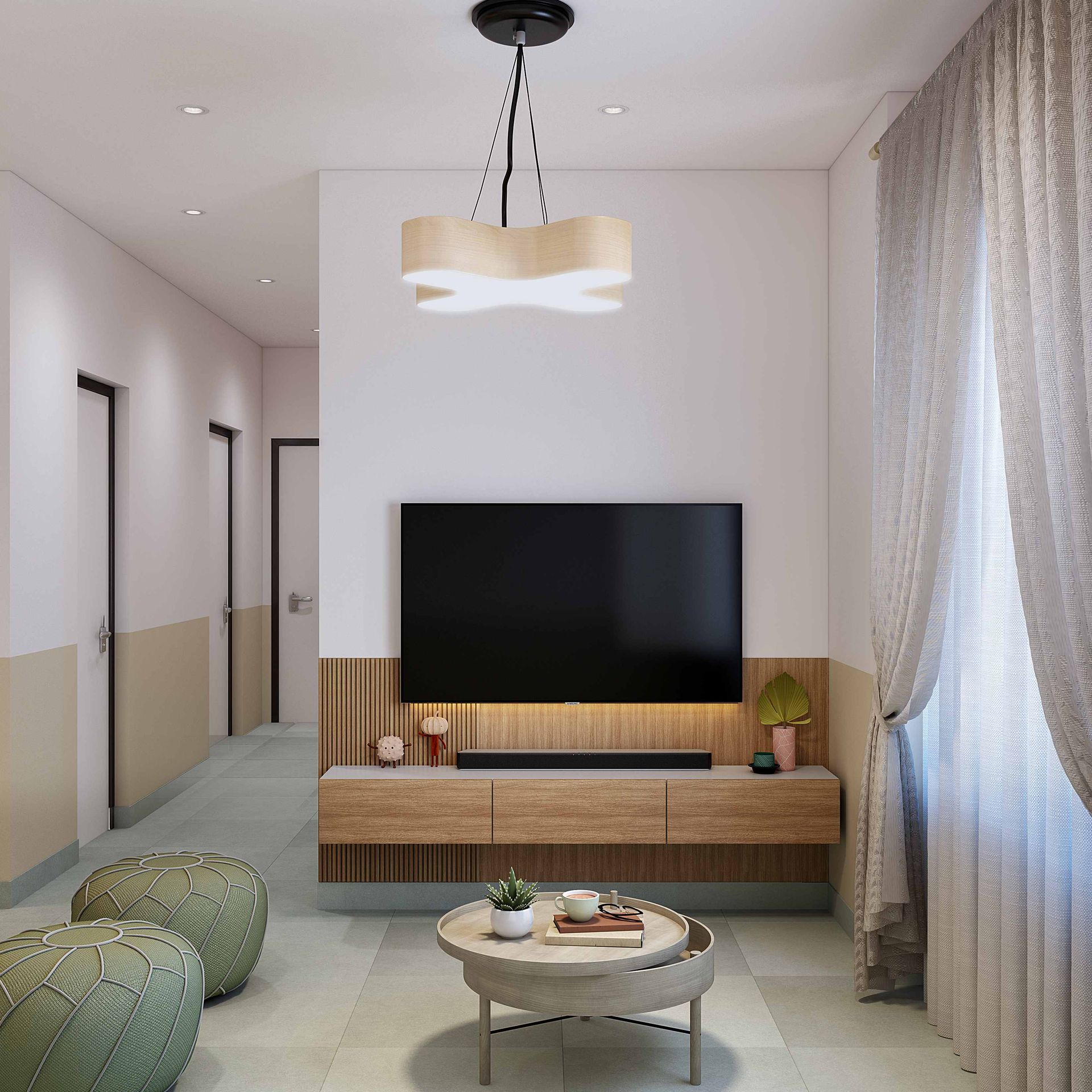 Brown Wall Design For Living Rooms | Livspace