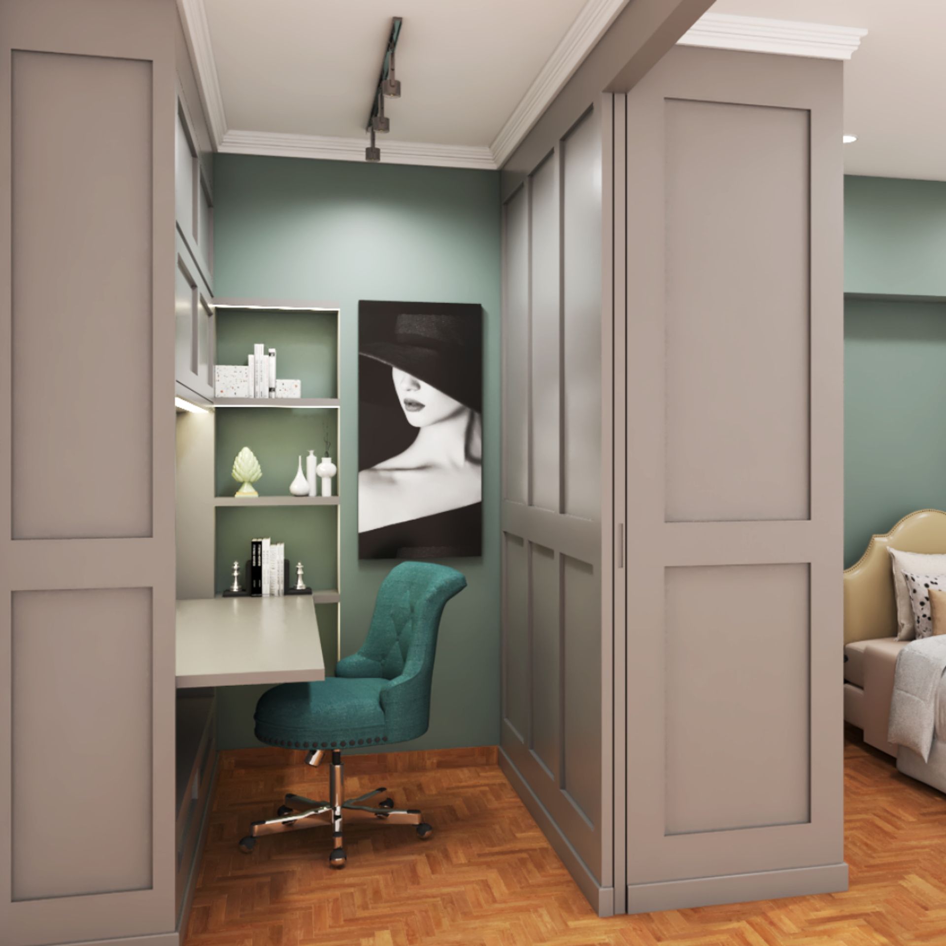 Floor-To-Ceiling Wardrobe Design With Knobs | Livspace