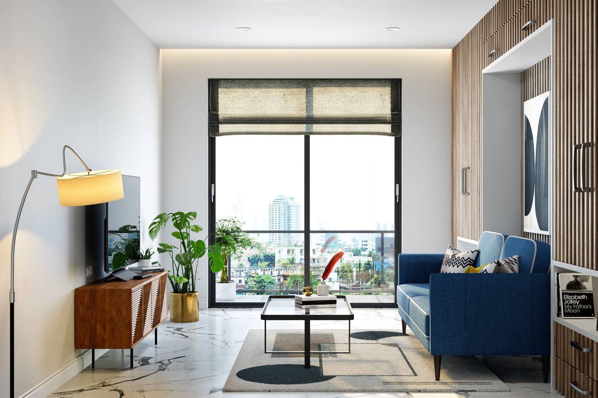 Modern Central Drop False Ceiling Design With Gypsum Material | Livspace