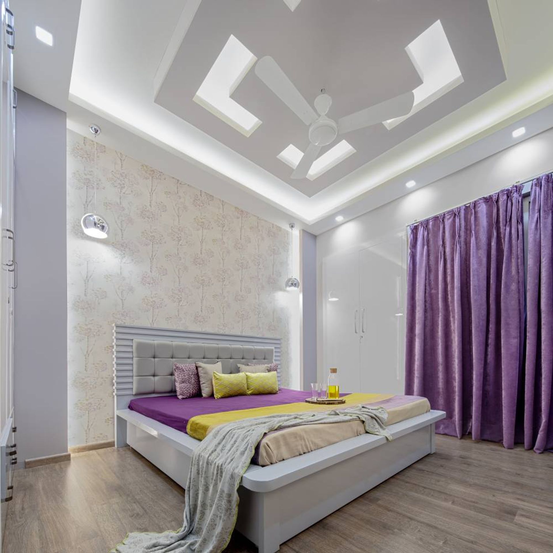 Geometric Modern False Ceiling Design | Livspace