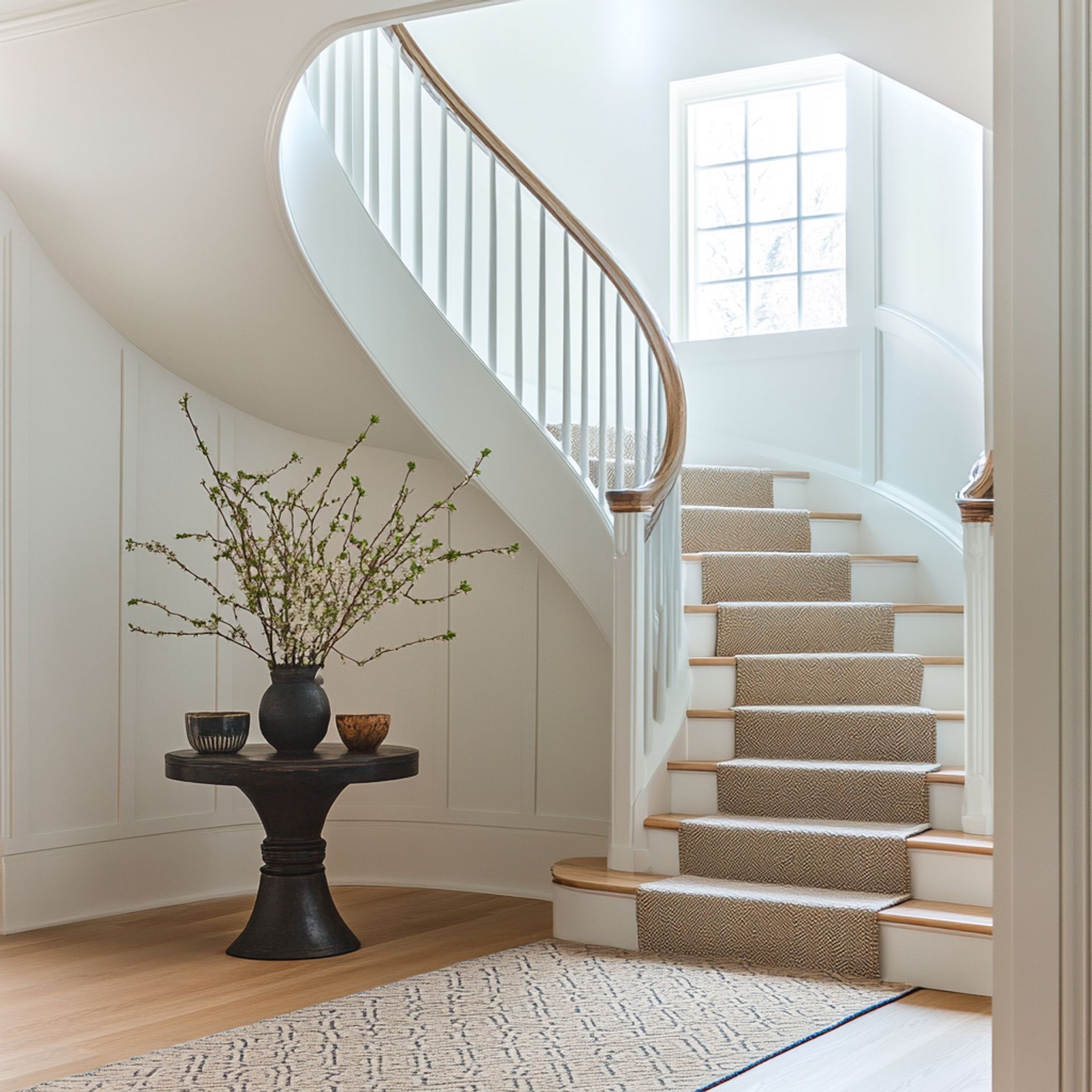 Spiral Staircase Design in Classic Wooden Finish | Livspace