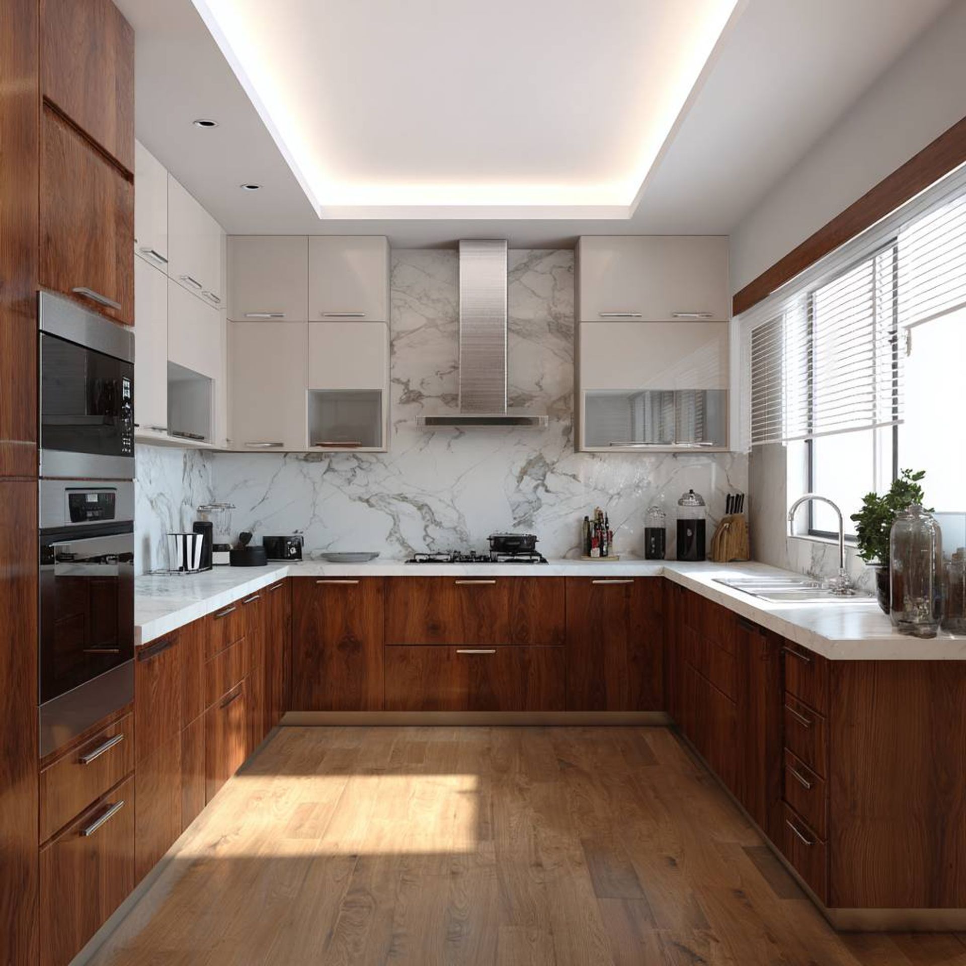 Contemporary POP Peripheral False Ceiling Design With Cove Lighting | Livspace