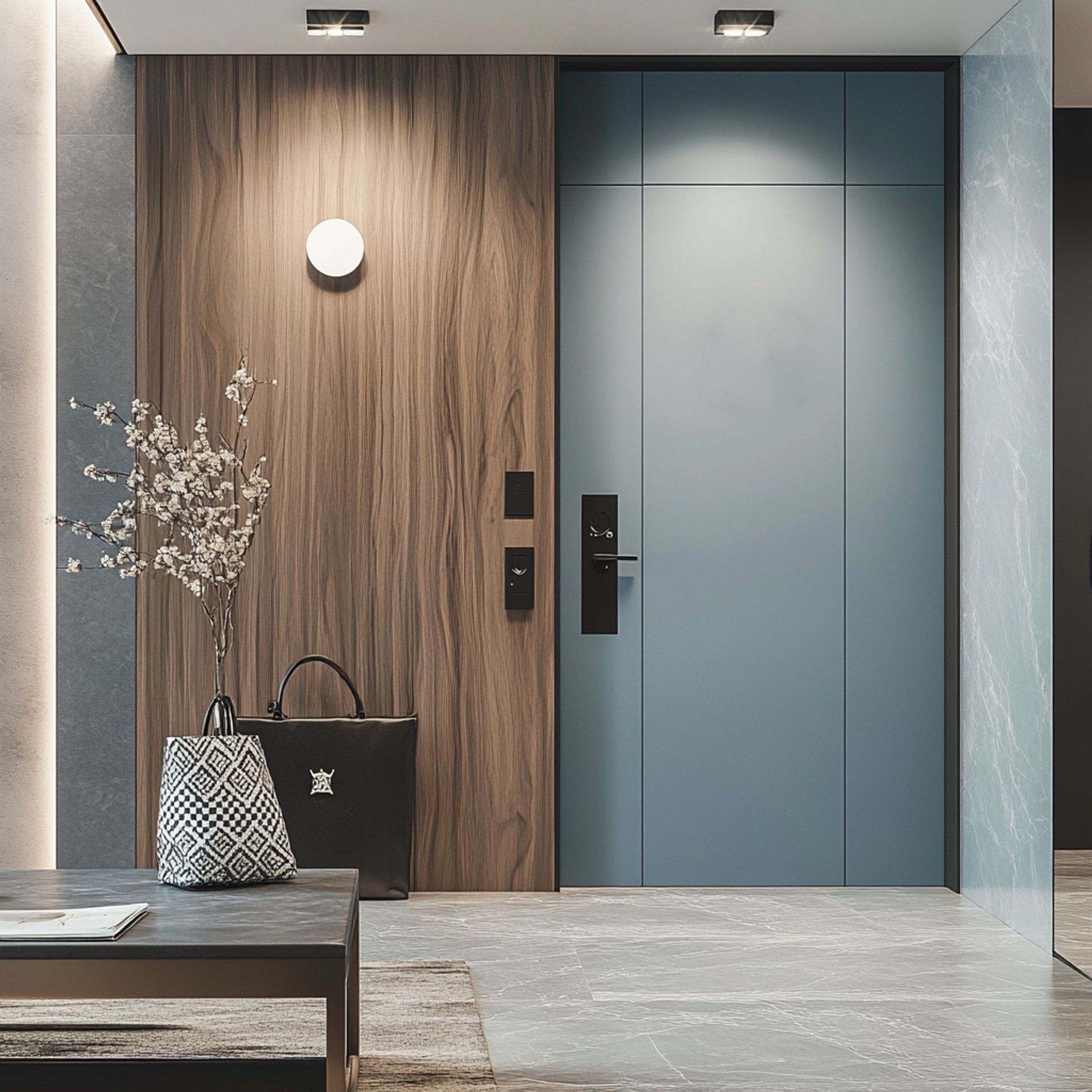 Tall Swing Single Door Design in Matte Finish for Contemporary Entrance ...