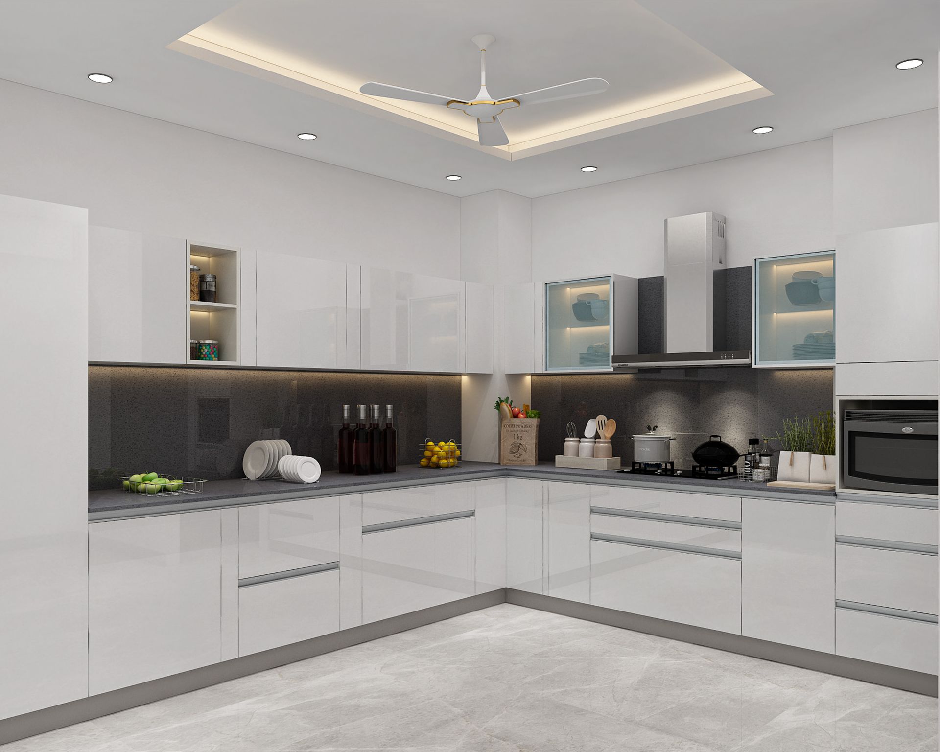 Gypsum Single Layer Modern False Ceiling Design with Paint Finish ...