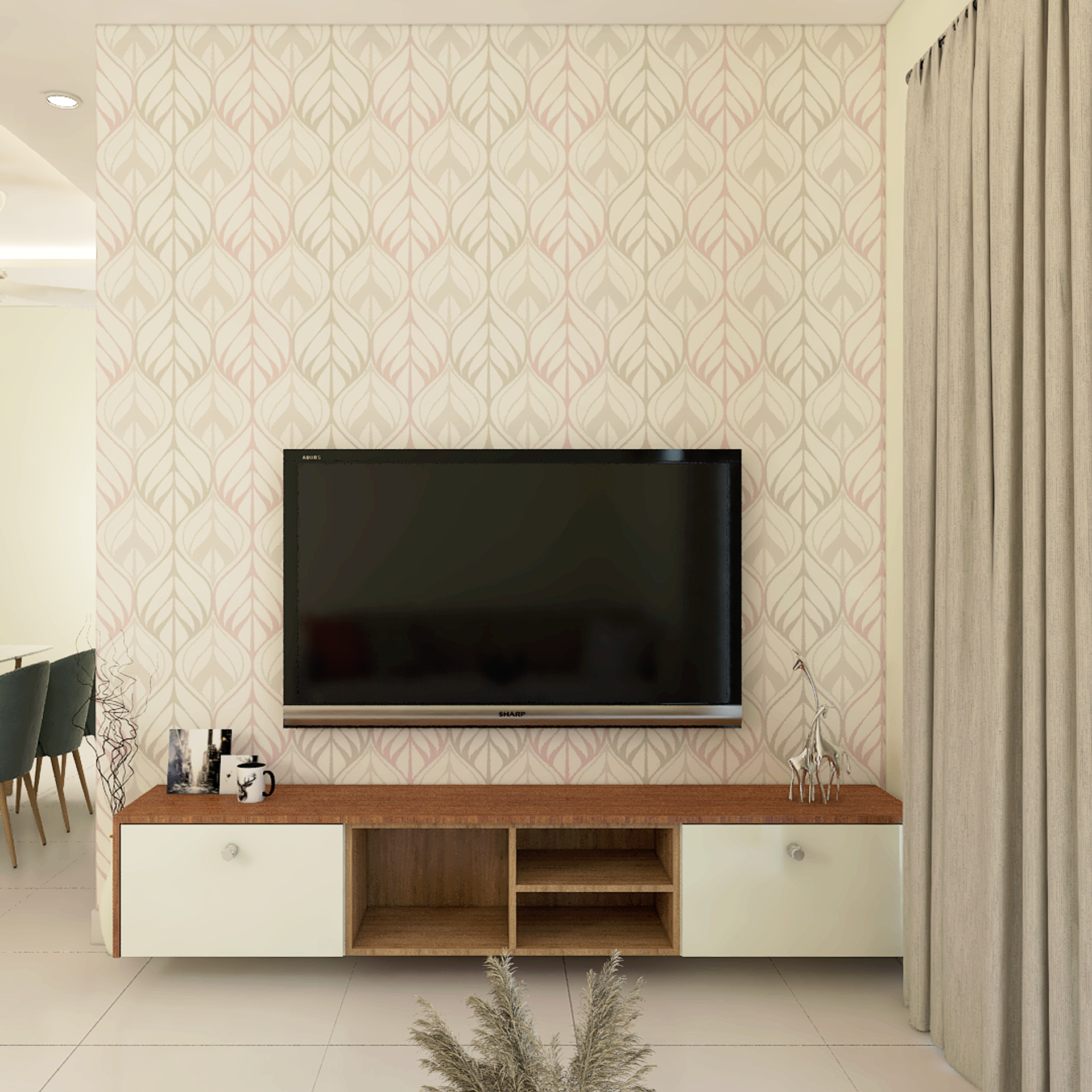 Contemporary Style Compact Low Maintenance TV Unit Design | Livspace