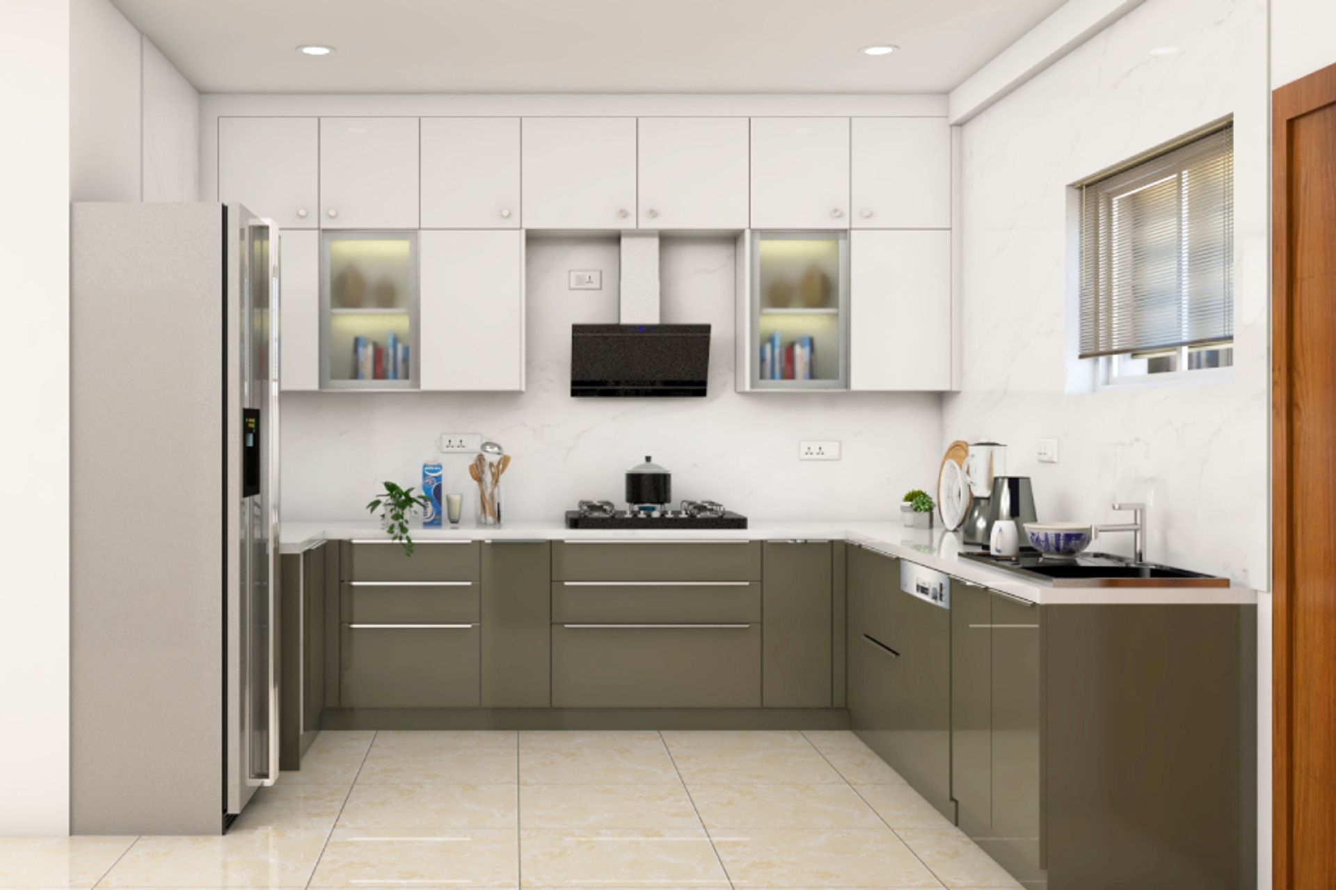 Kitchen Design With Spacious Cabinets And Drawers | Livspace
