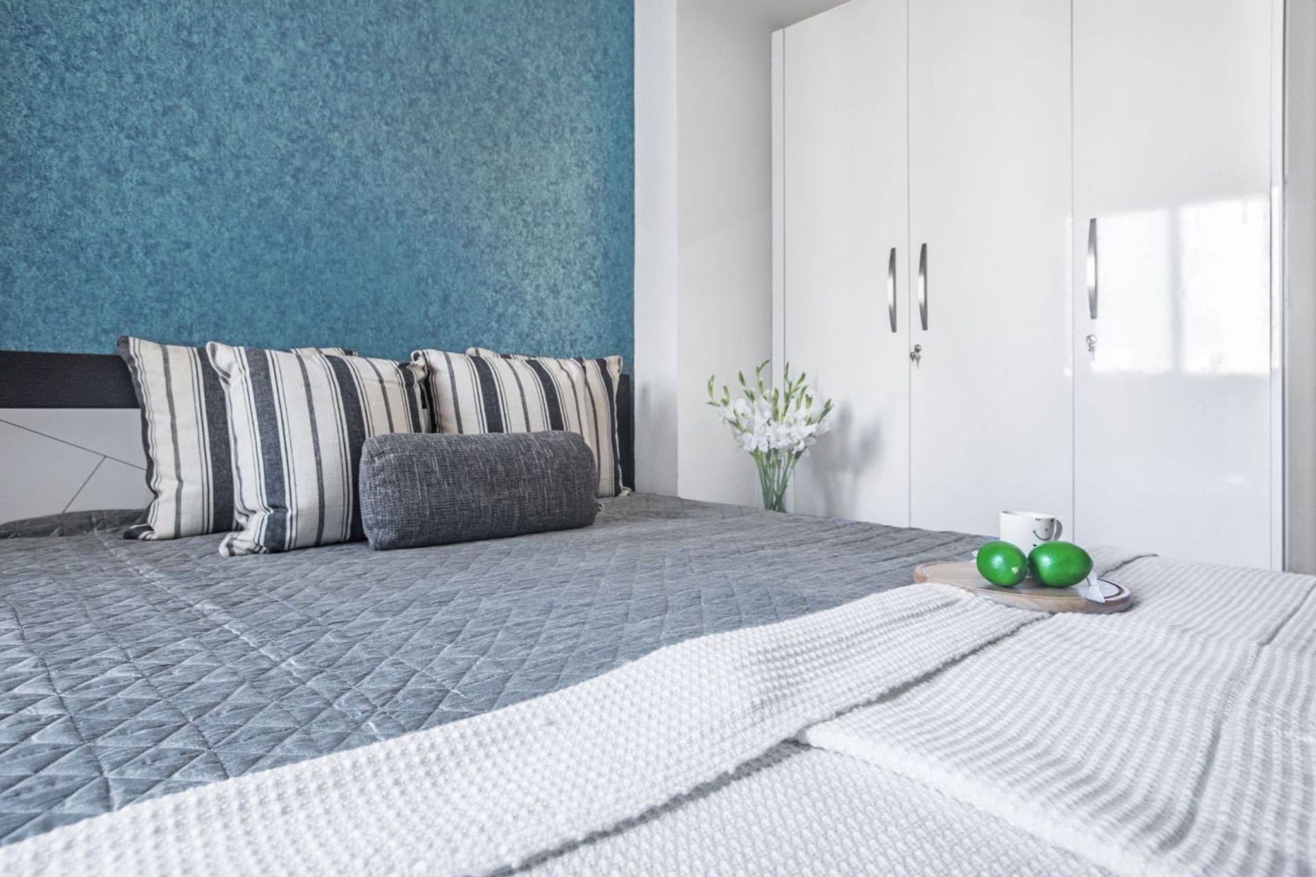 Gurgaon 3BHK Flat Contemporary Design with Colorful Curtains and Bunk ...