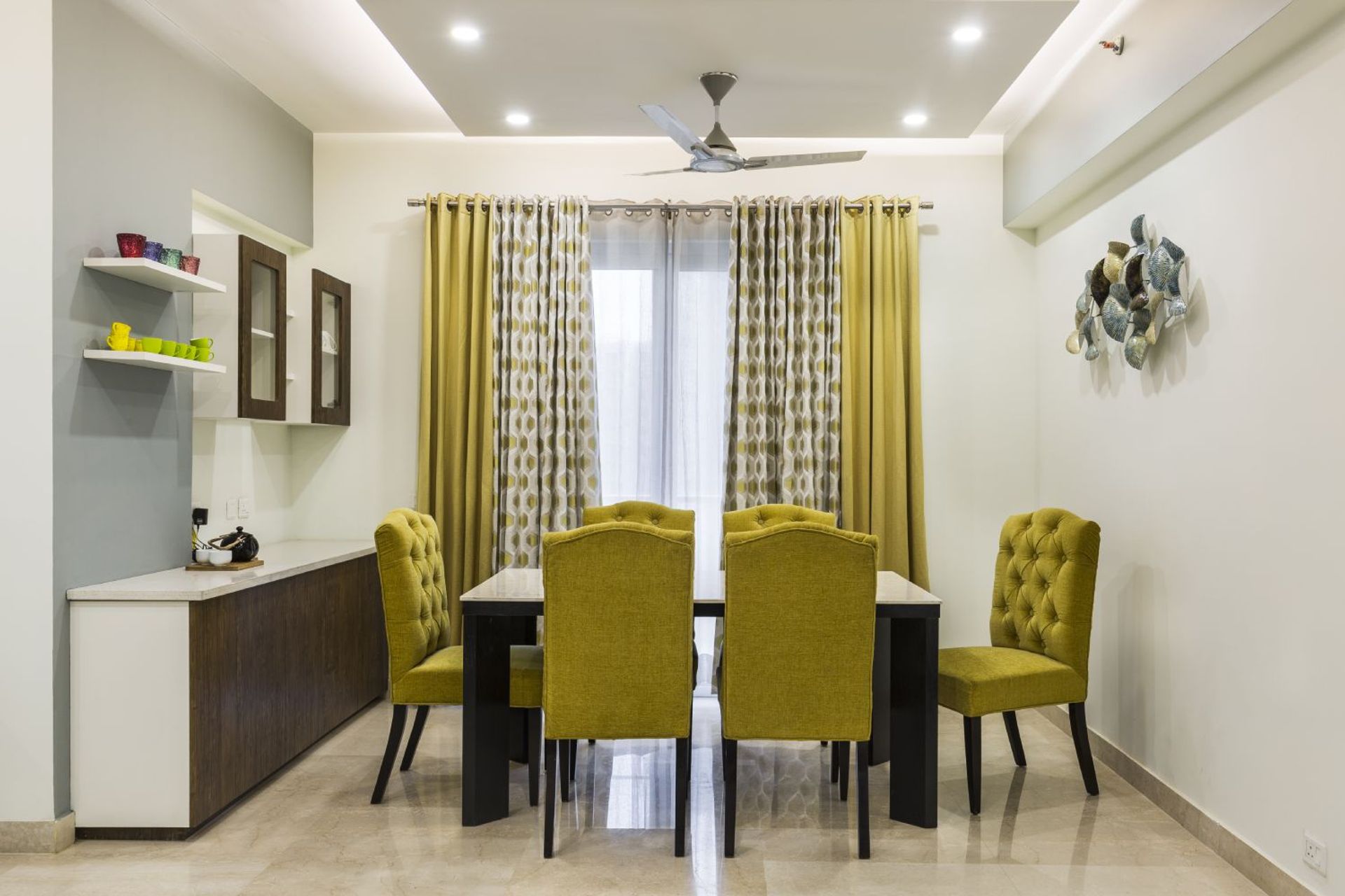 Gurgaon Contemporary 1BHK Flat Design with Parallel Kitchen, Warm Wood ...