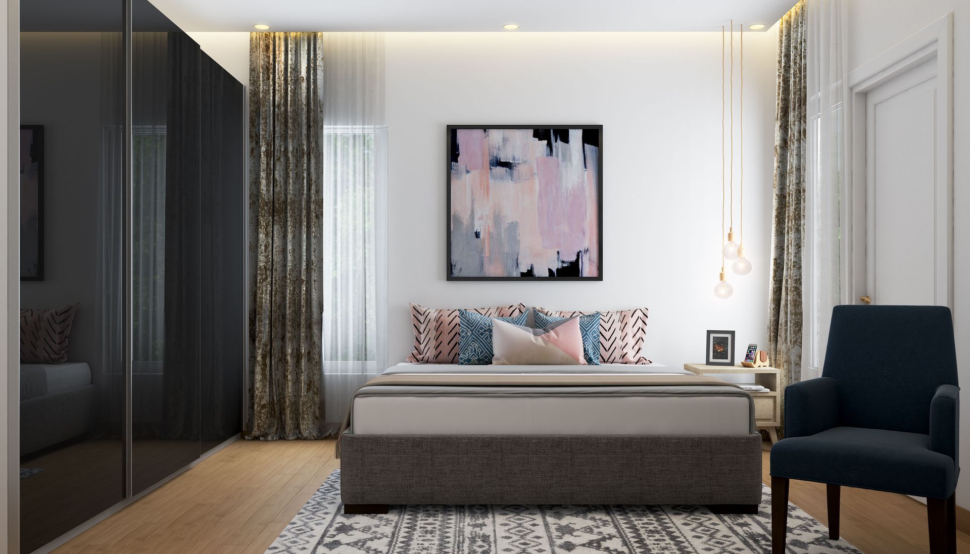 Functional & Stylish: Modern Master Bedroom Design With King Bed | Livspace