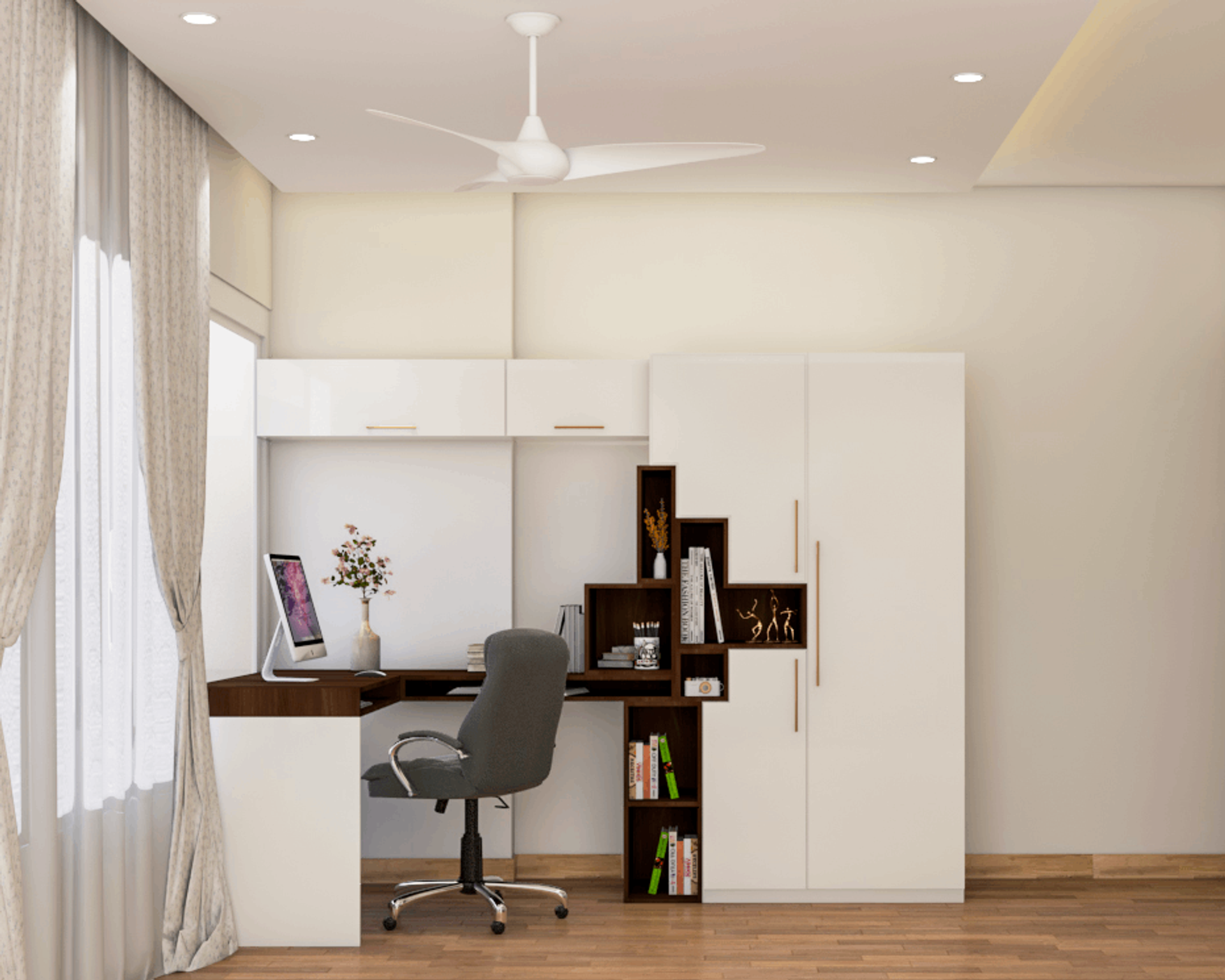 Convenient Modern Style Spacious Home Office Design | Livspace