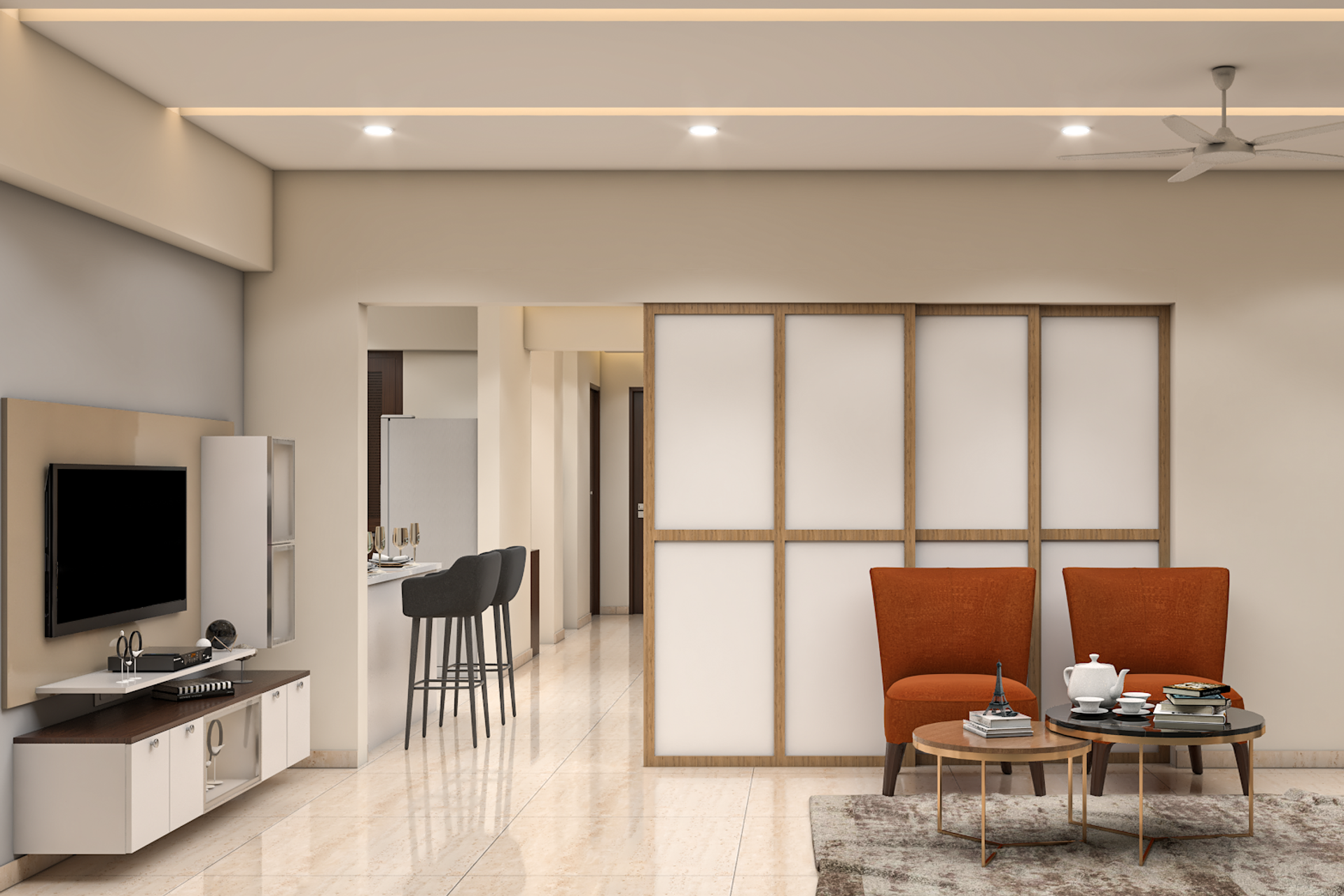 Finish False Ceiling Design With Strip Lighting | Livspace