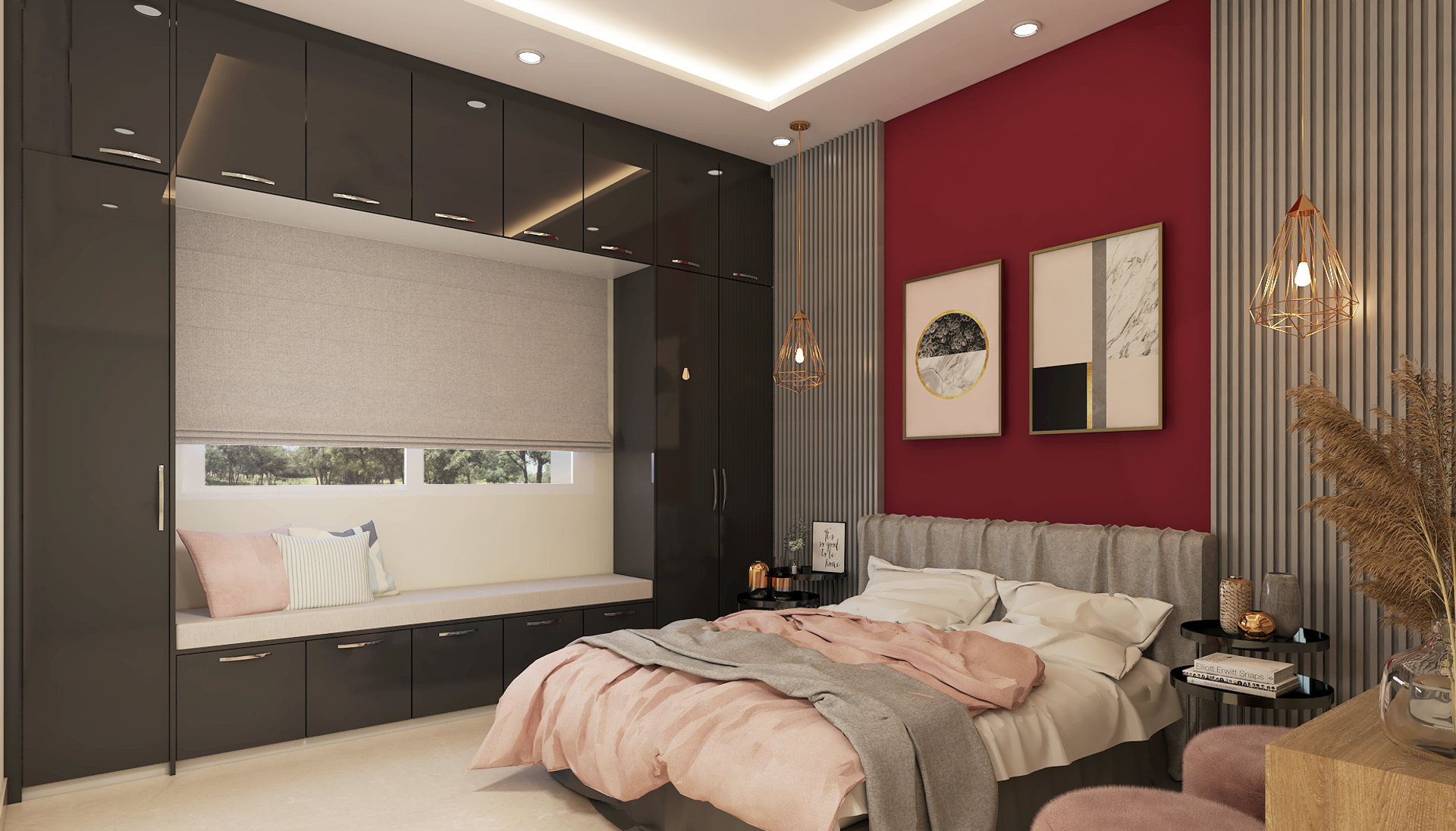 Spacious Master Bedroom Design With Large Wardrobe | Livspace