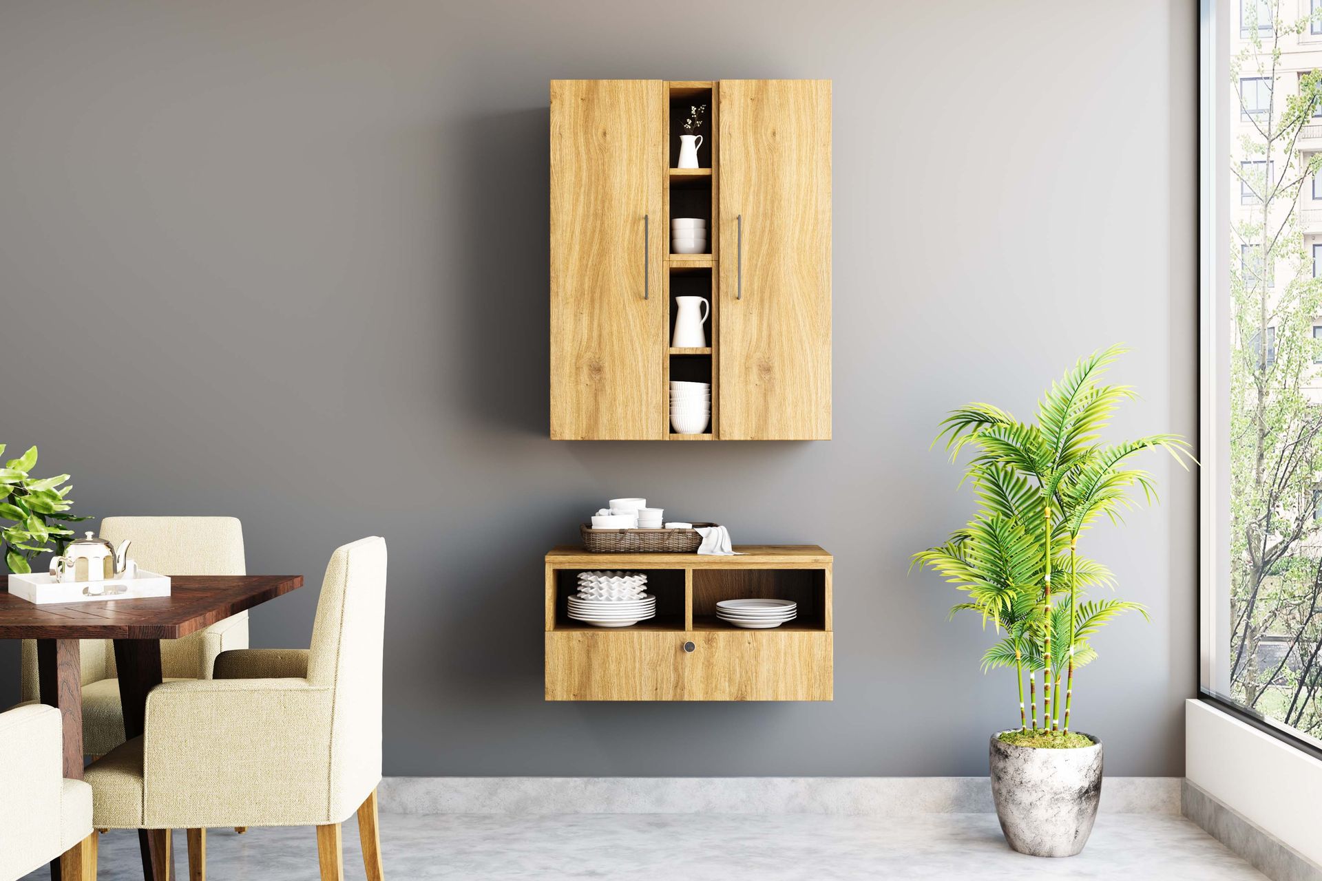 Wall-Hung Storage Traditional Crockery Unit Design in Tahiti Samoa Teak ...