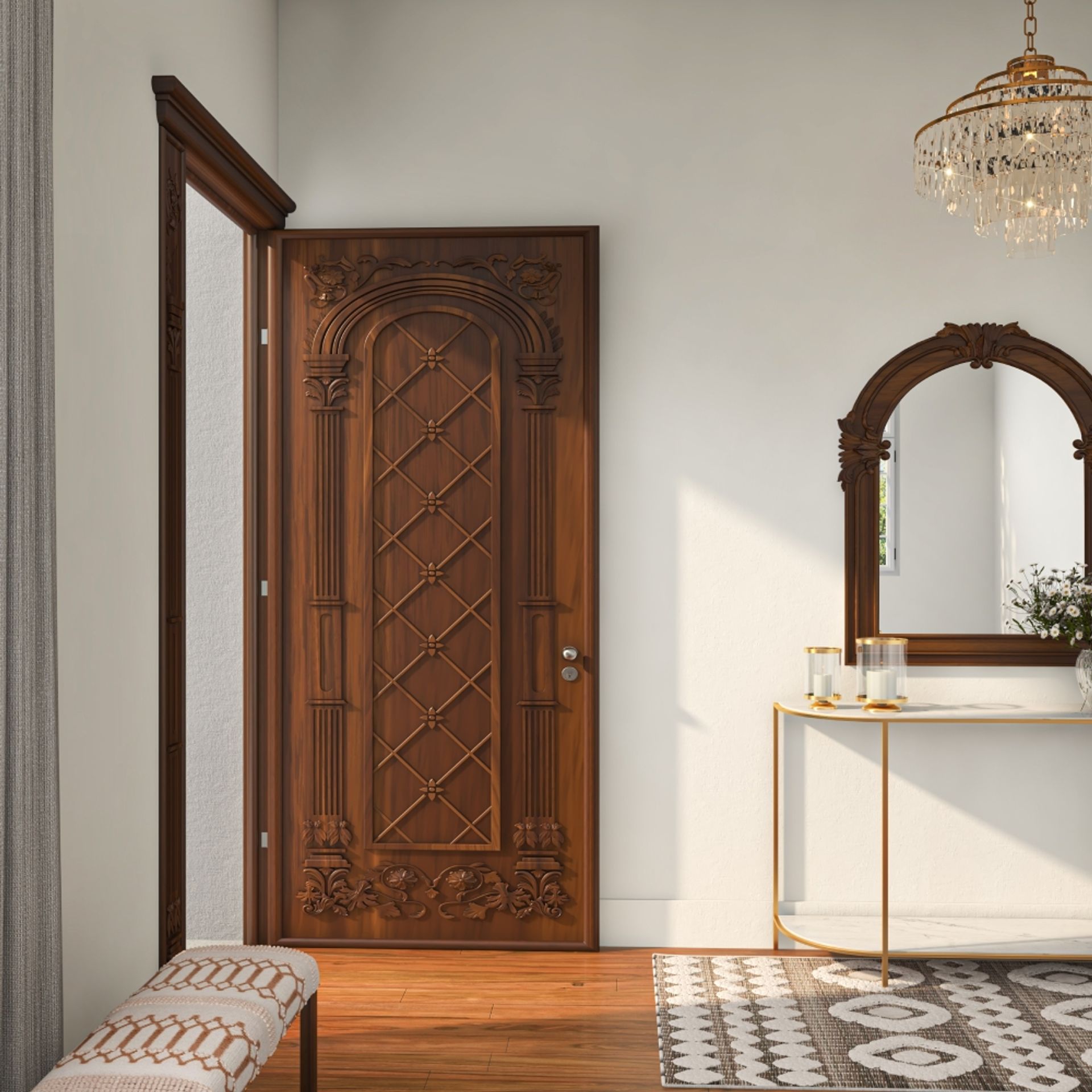Contemporary Swing Single Door Design in Matte Finish for Entrances ...