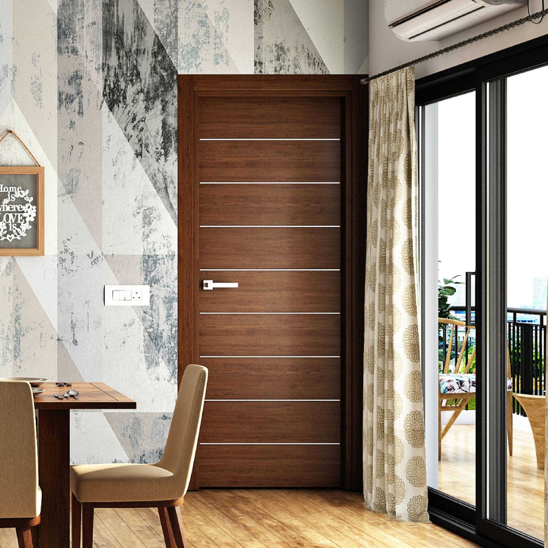 Modern Matte Finish Brown Wooden Door Design for Bedroom and Living ...