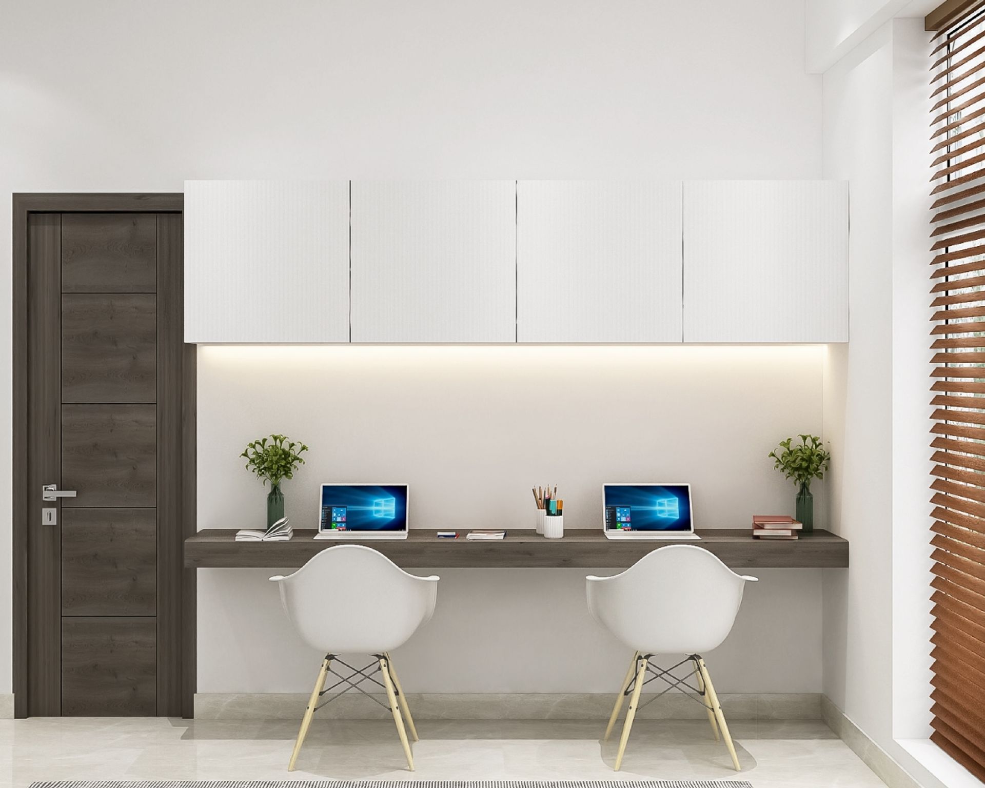 Stylish Modern Home Office Design with Functional Storage Solutions ...