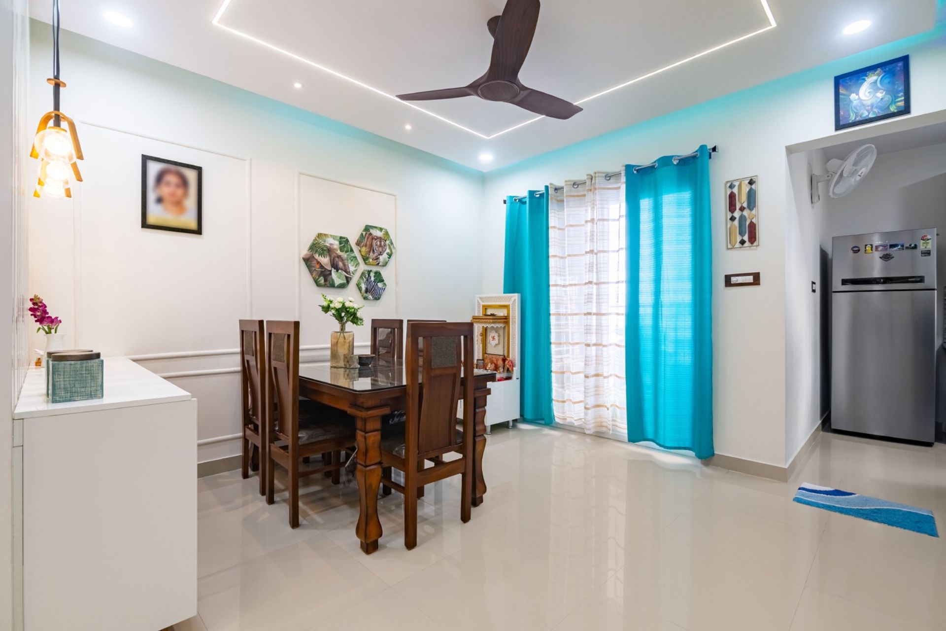 Square False Ceiling With Cove And recessed Lights | Livspace