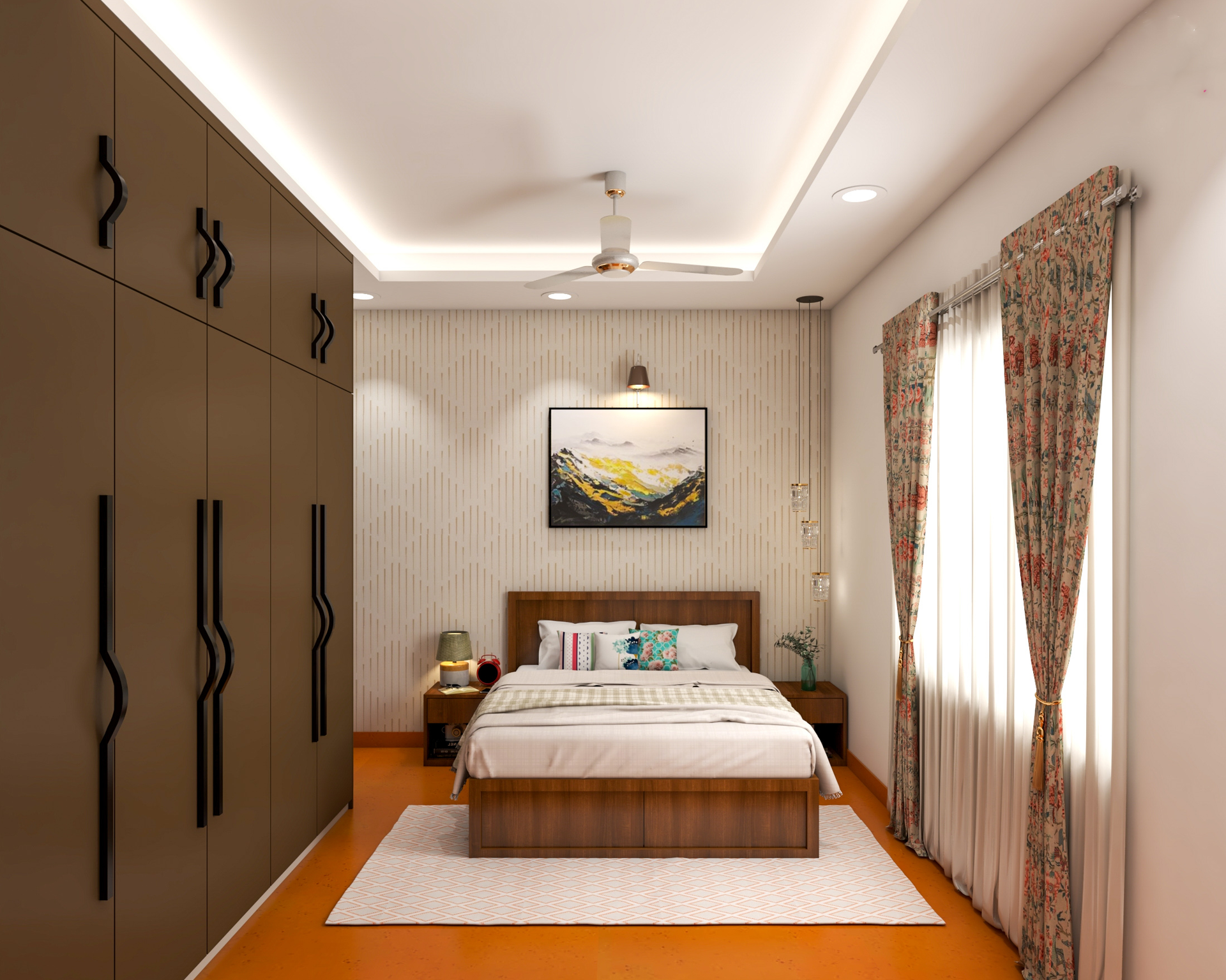 Single-Layered Bedroom False Ceiling Design | Livspace