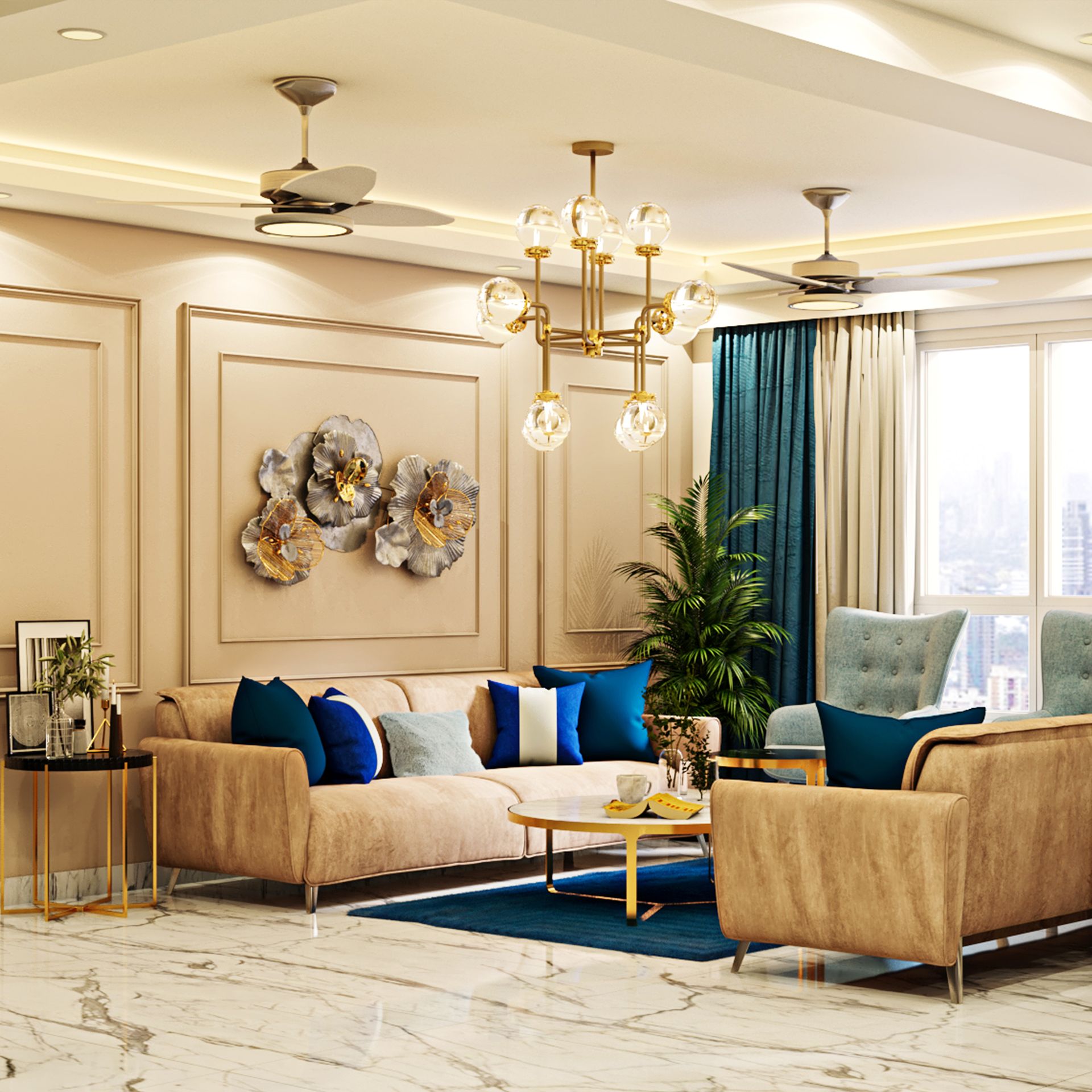 Gypsum Ceiling Design With Cove Lights | Livspace