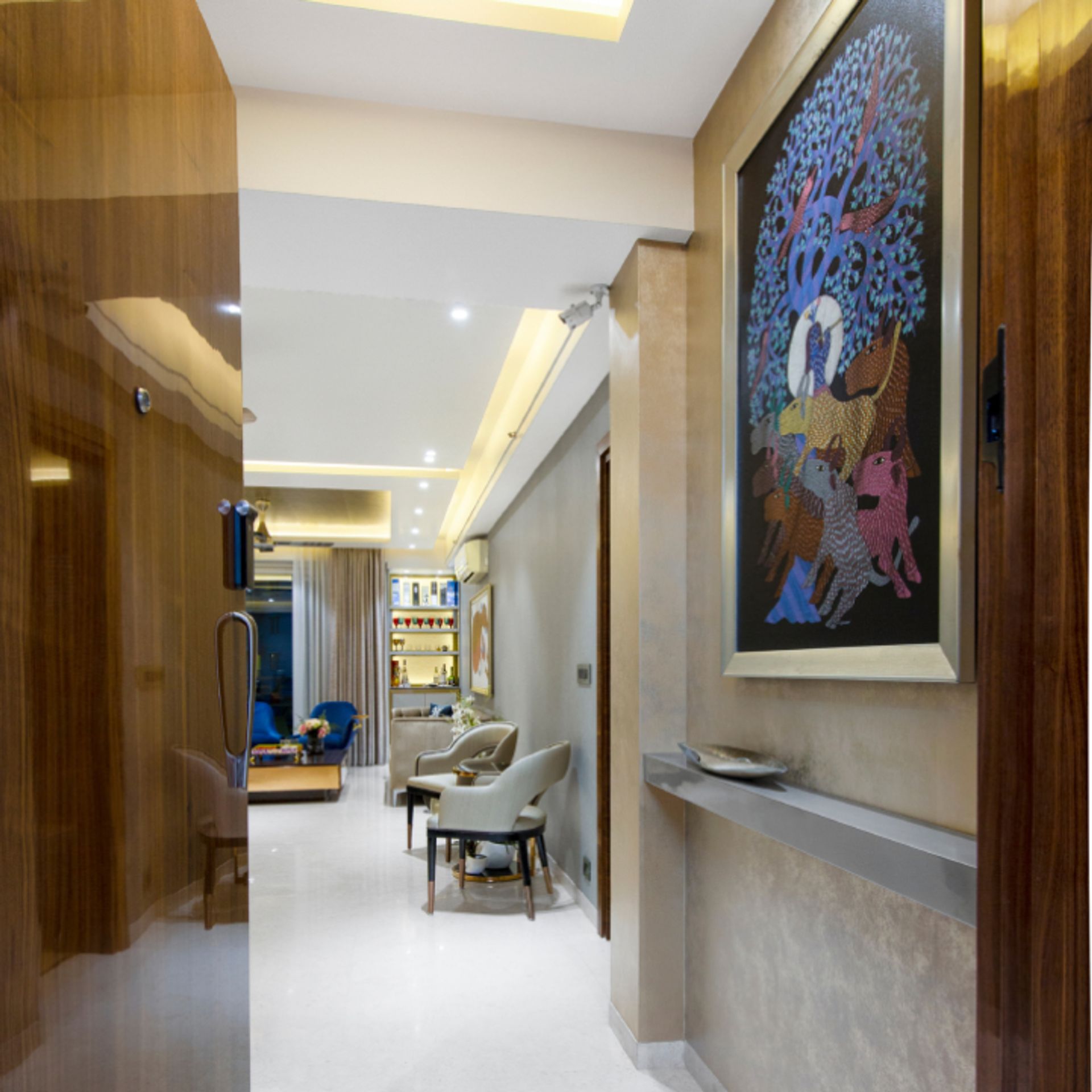 Modern Foyer Design With Wall-Mounted Storage | Livspace