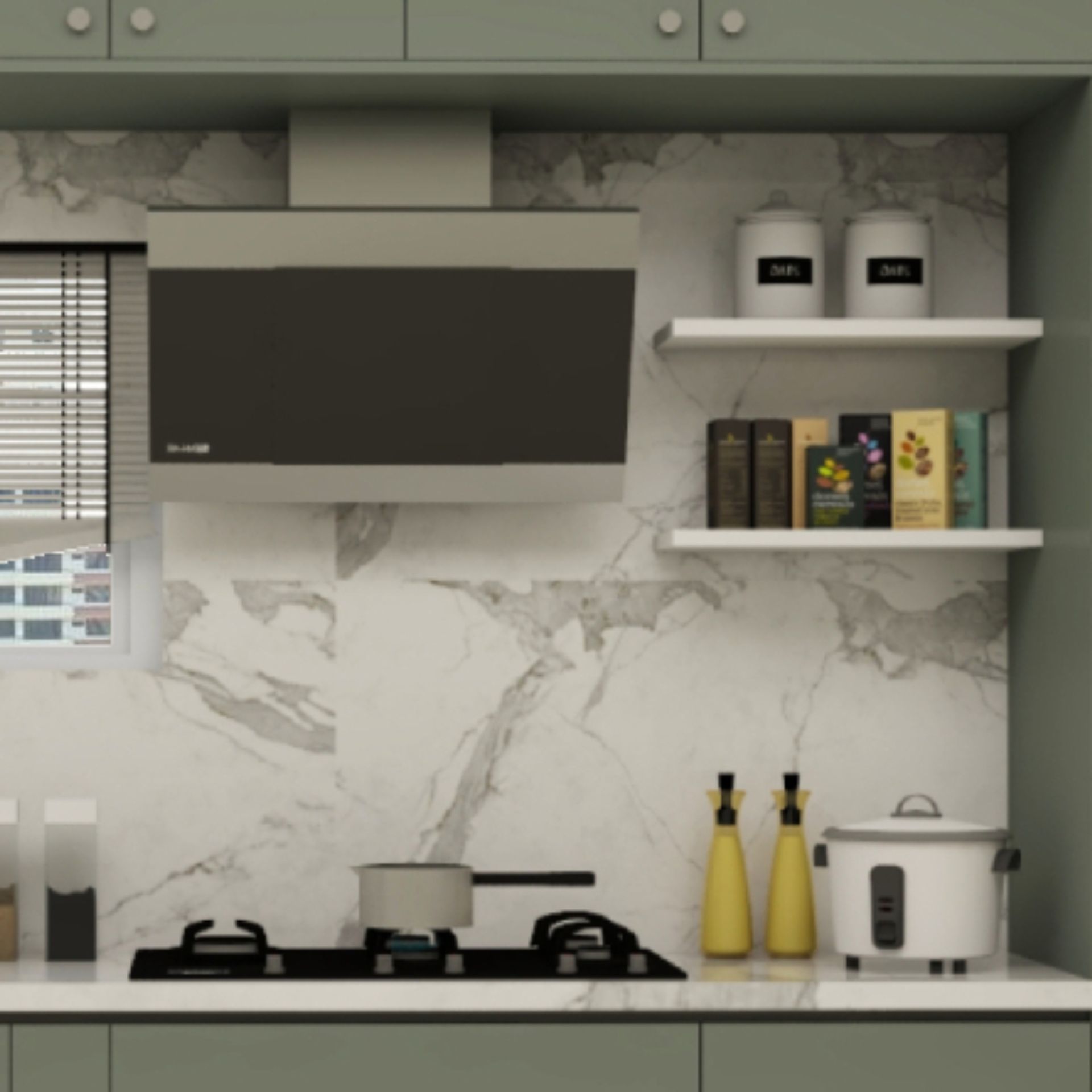 Glossy White Backsplash And Wall Tiles Design | Livspace