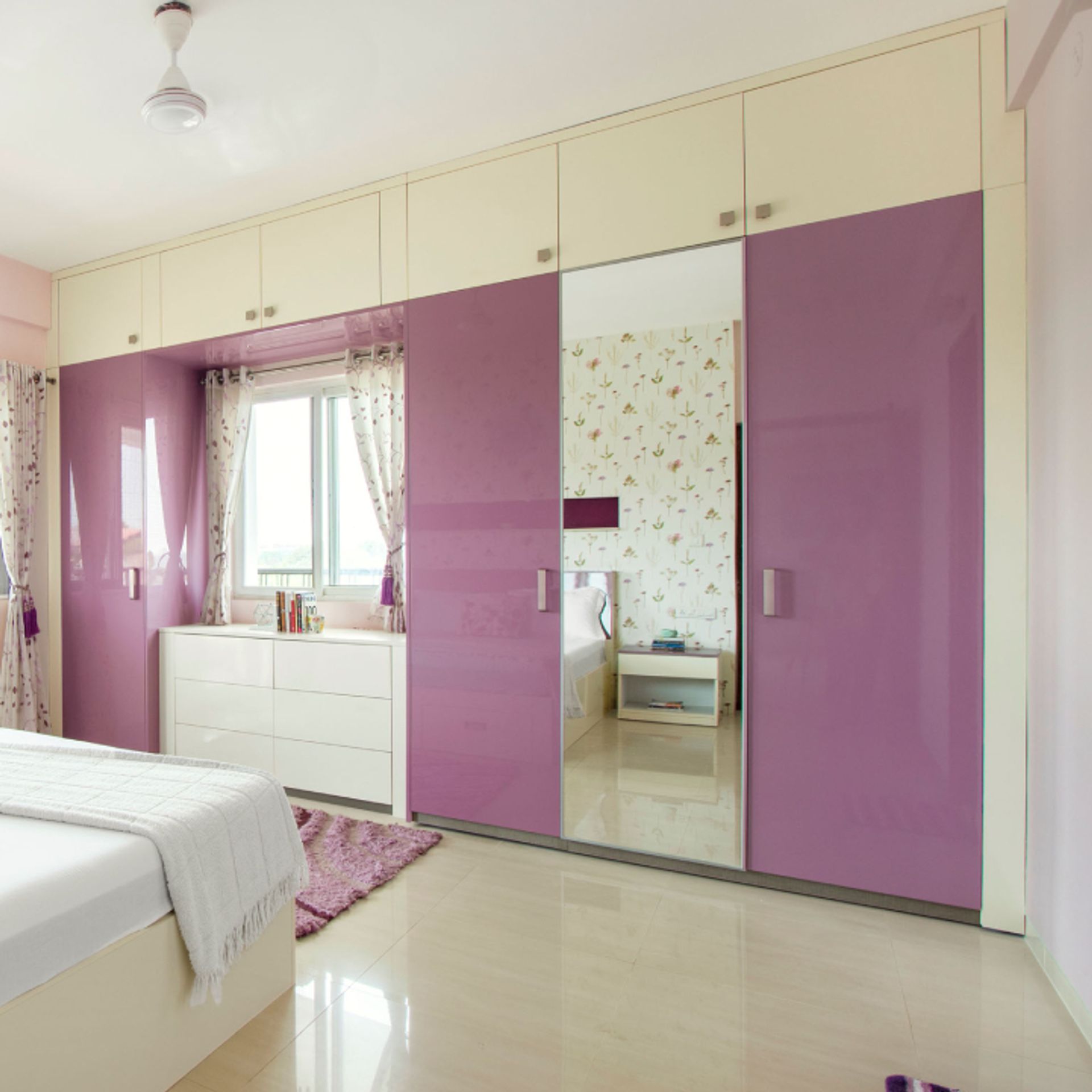 White Sliding Window Design For Bedrooms | Livspace