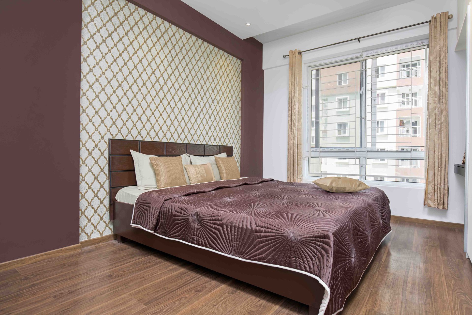 Bangalore 2-BHK Apartment Interior Design With White And Red Glossy L ...