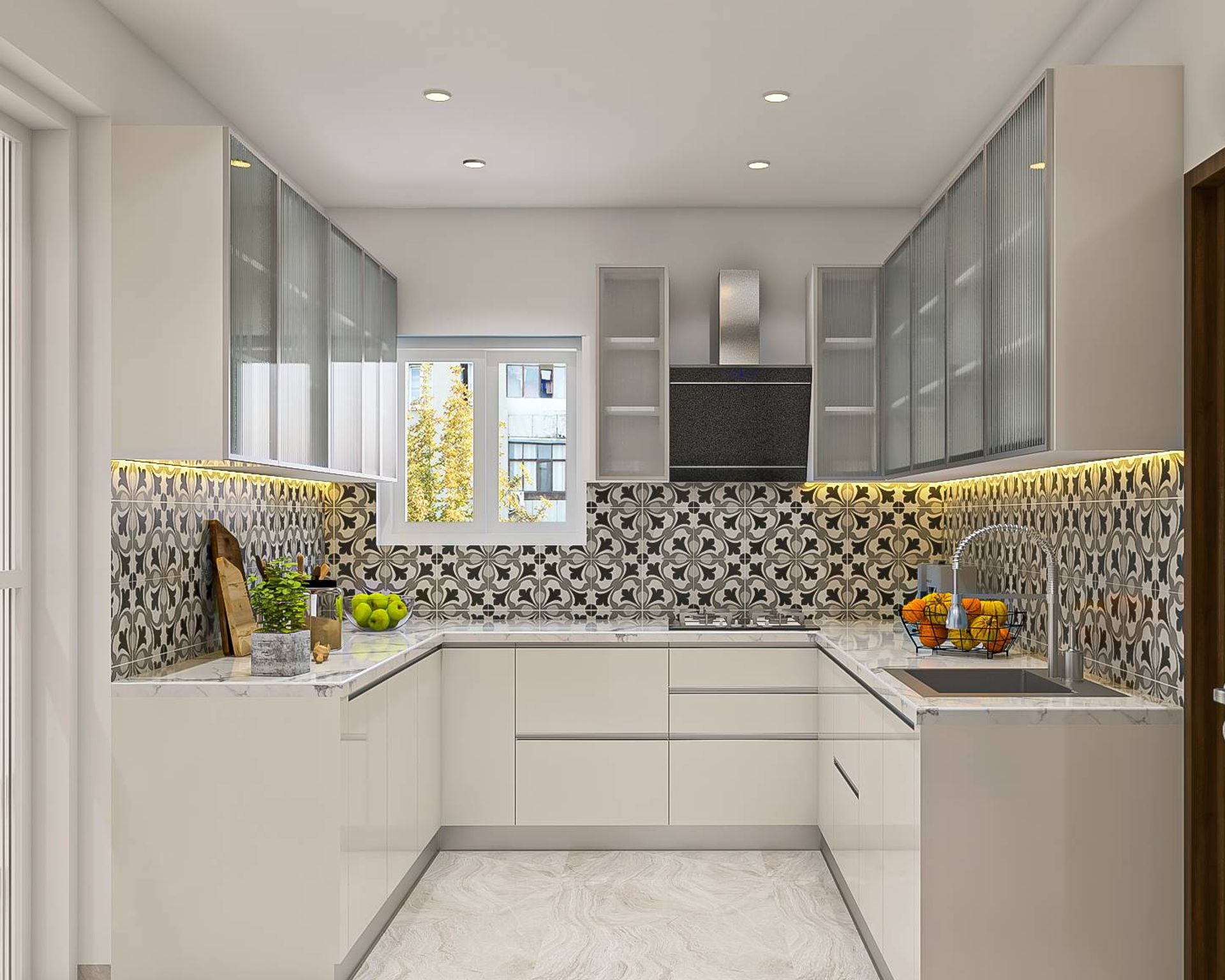 Spacious U-Shaped Modular Kitchen Design | Livspace