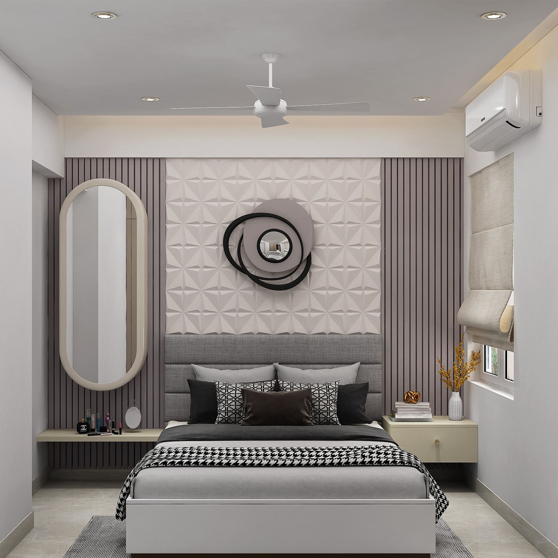 "Single Layer Contemporary Gypsum False Ceiling Design with Spotlights ...