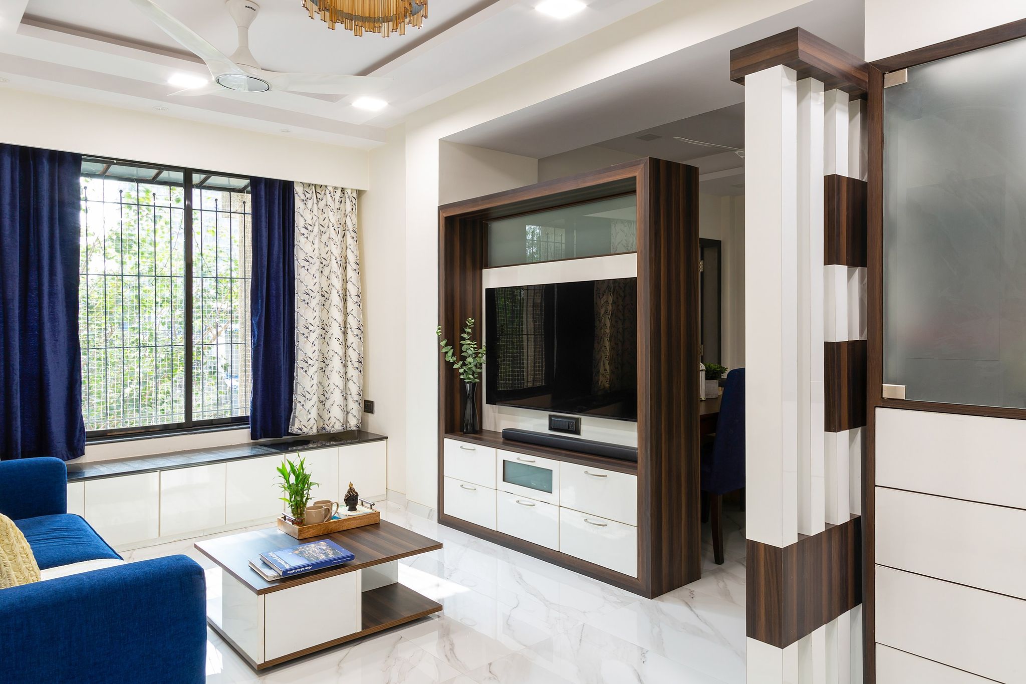 Light Colour Peripheral False Ceiling Design | Livspace