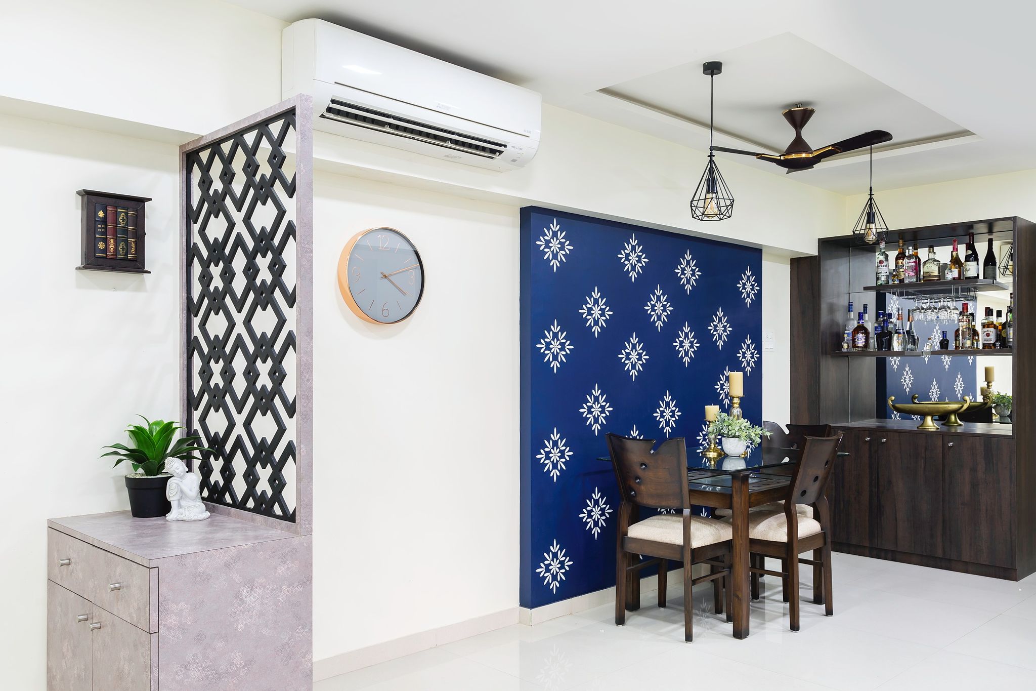 False Ceiling With Rectangular Shape Cut-Out And Cove Lights | Livspace