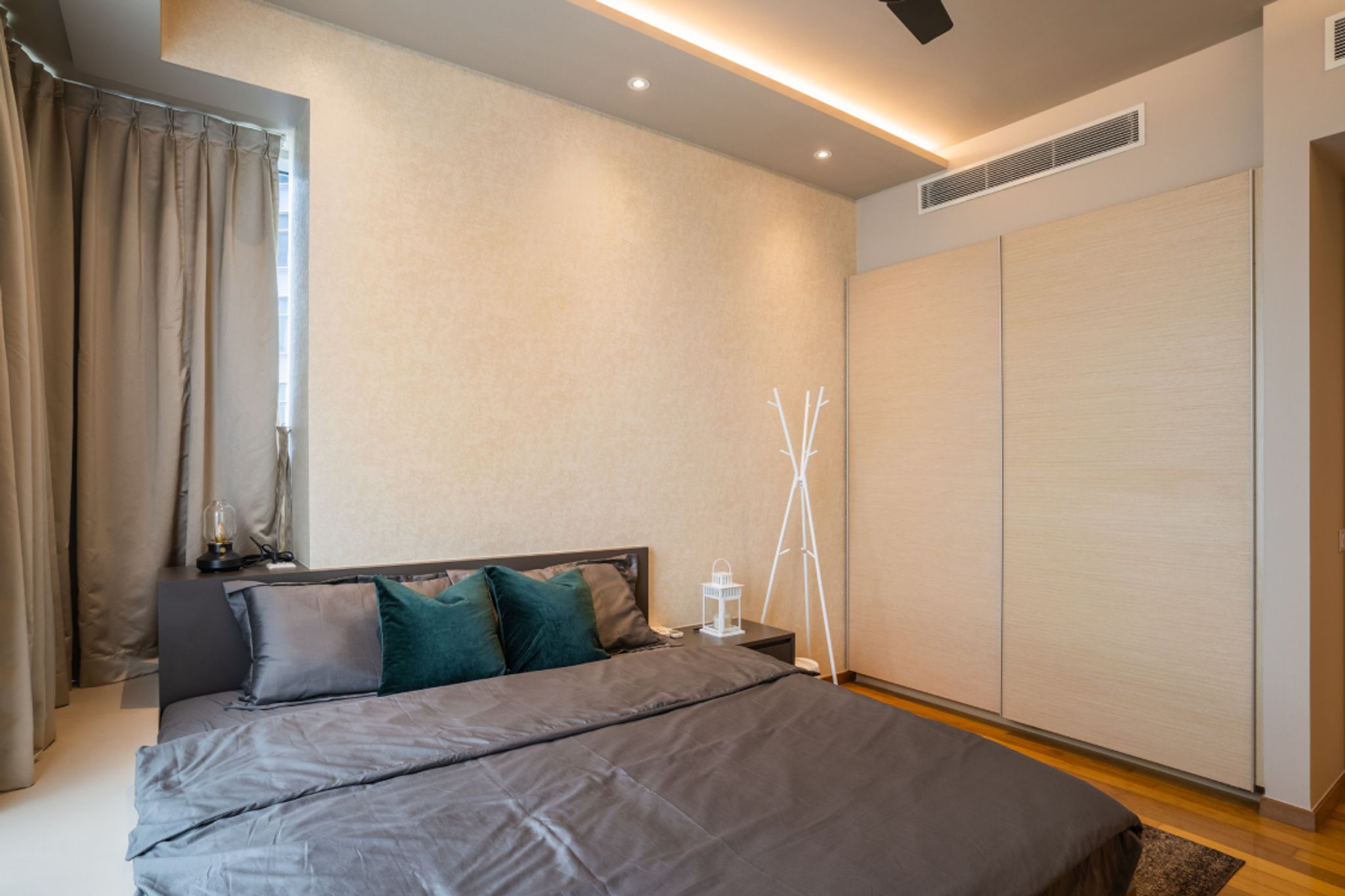 Linear Rectangular Gypsum False Ceiling Design | Livspace