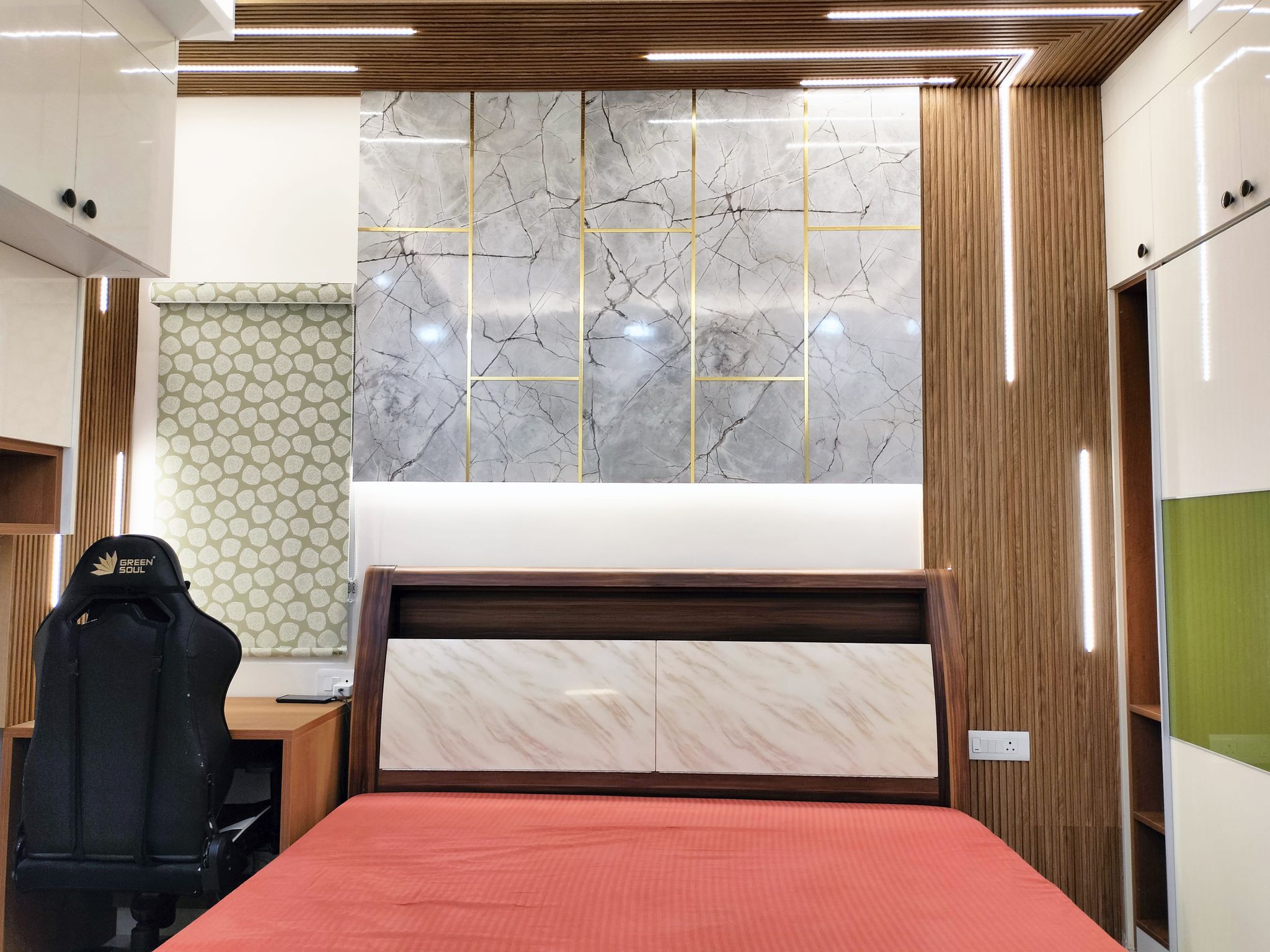 Contemporary Grey and Brown Wall Panels, Wall Louvers and T-Patti ...