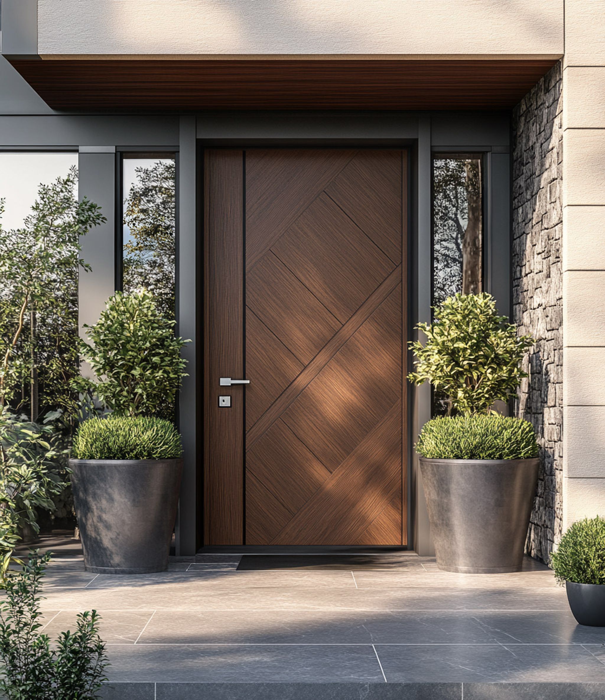 Single Swing Modern Entry Door Design in Matte Finish | Livspace