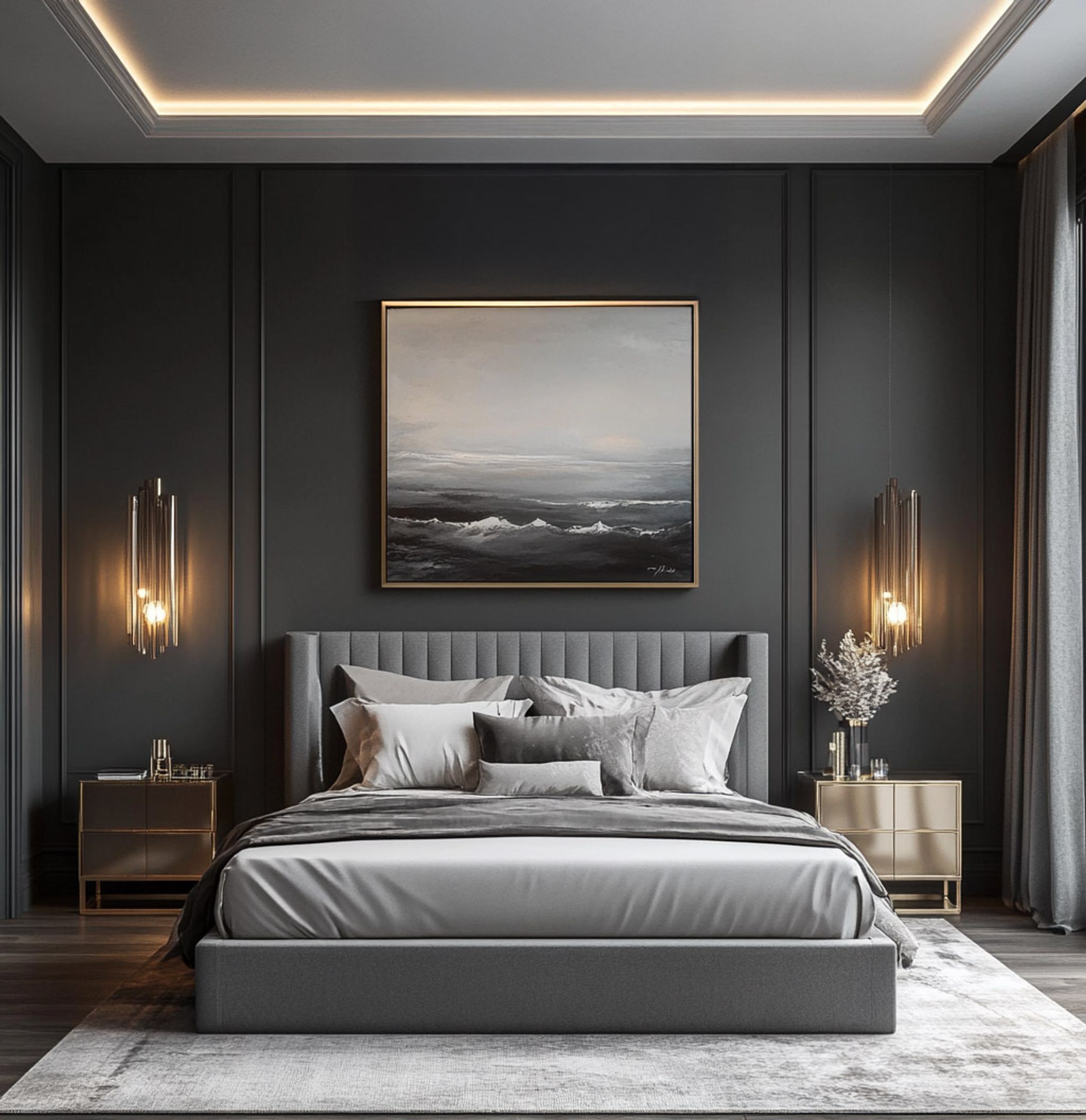 Modern Gypsum Peripheral False Ceiling Design with Cove Lighting and ...