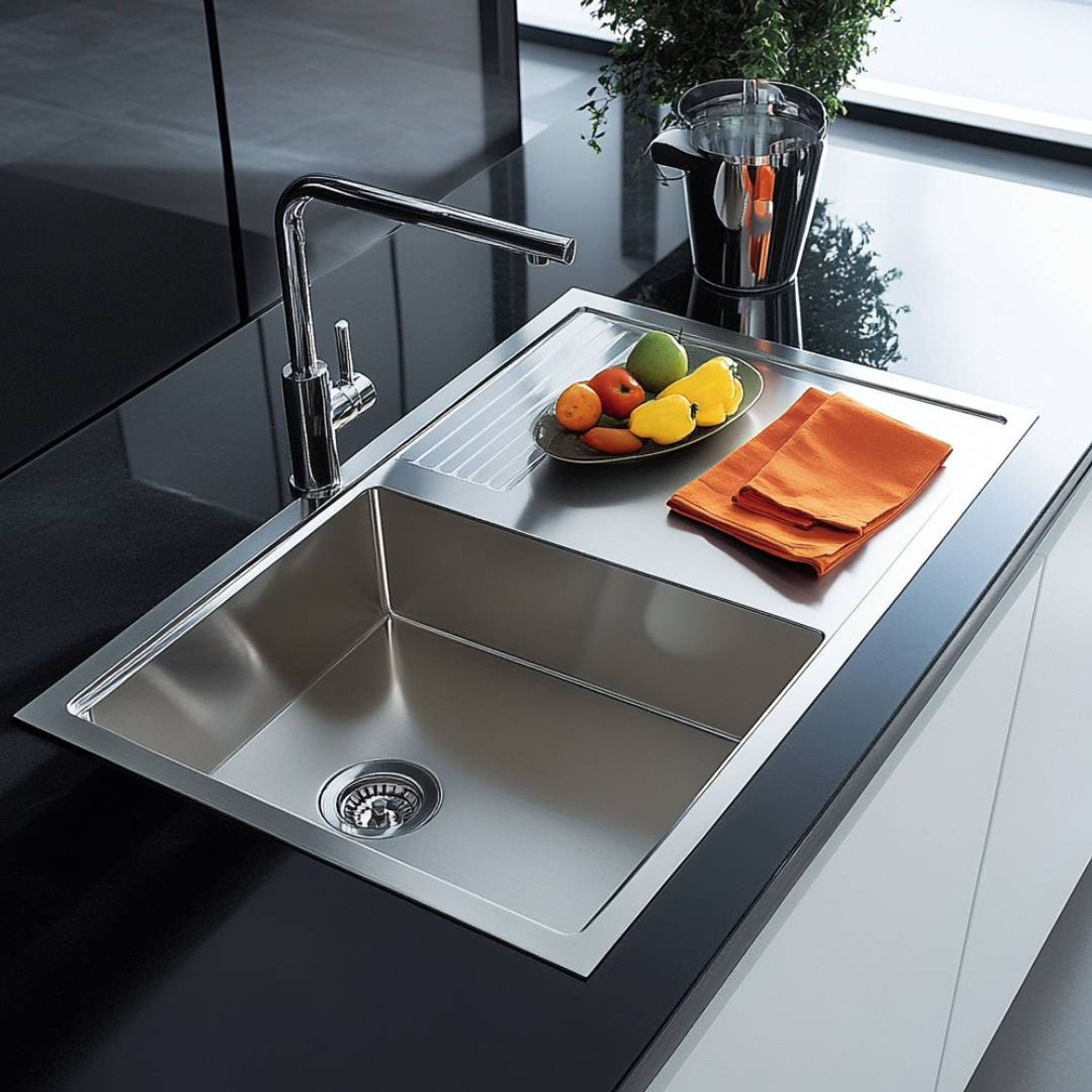 Durable Top-Mount Sink Design with Drain: Stainless Steel Kitchen ...
