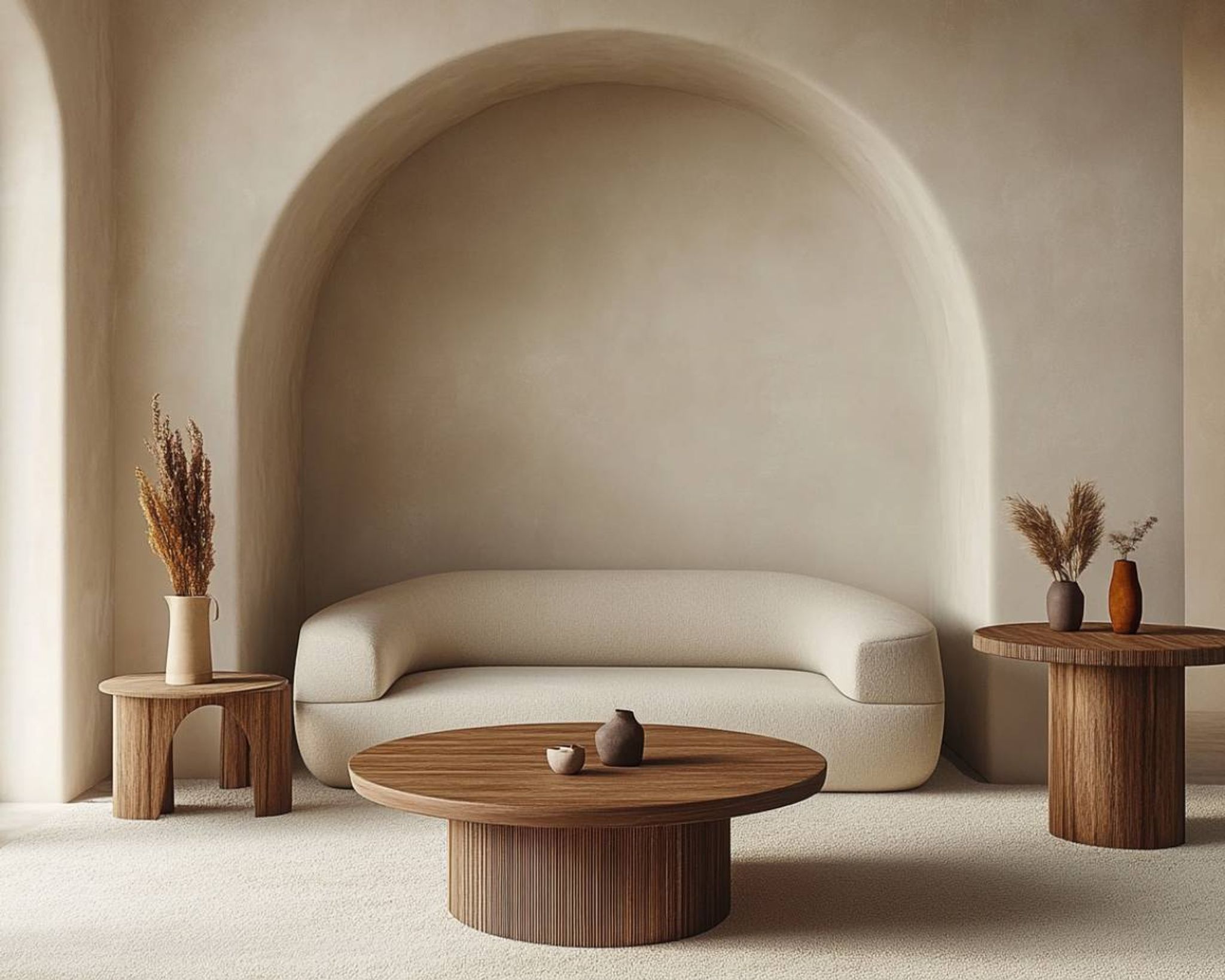 Minimalist Beige Wall Paint Design With Arch Detailing for Modern Homes ...