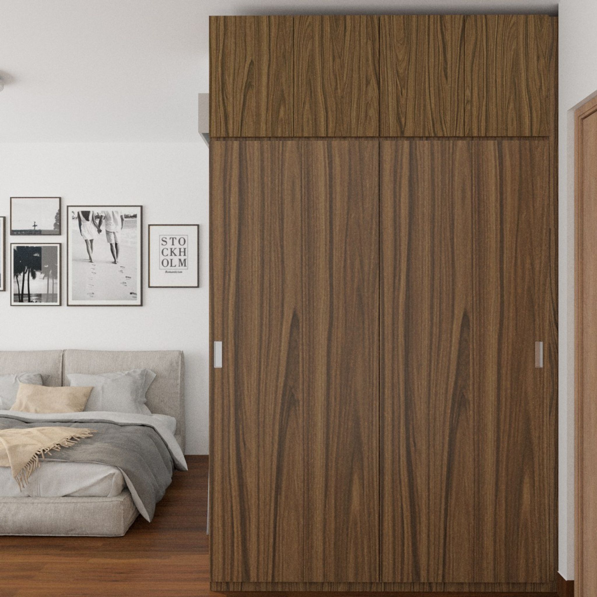 Dark Brown 2-Door Wardrobe Design | Livspace