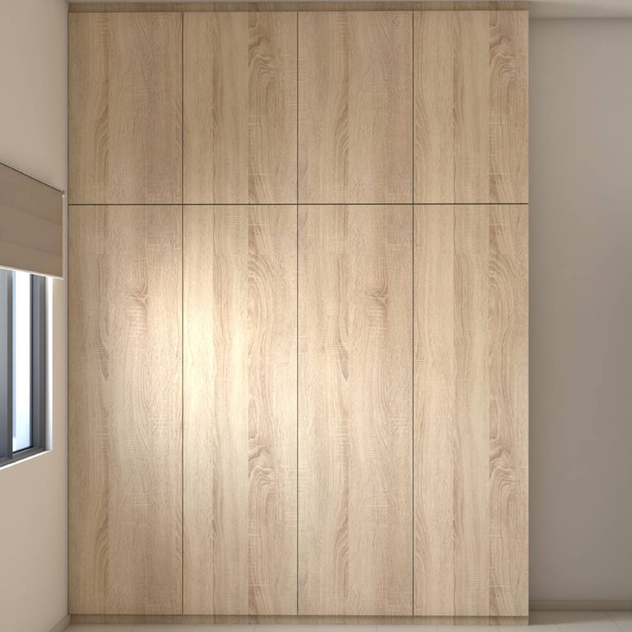 Floor-To-Ceiling 4-Door Wooden Swing Wardrobe Design | Livspace