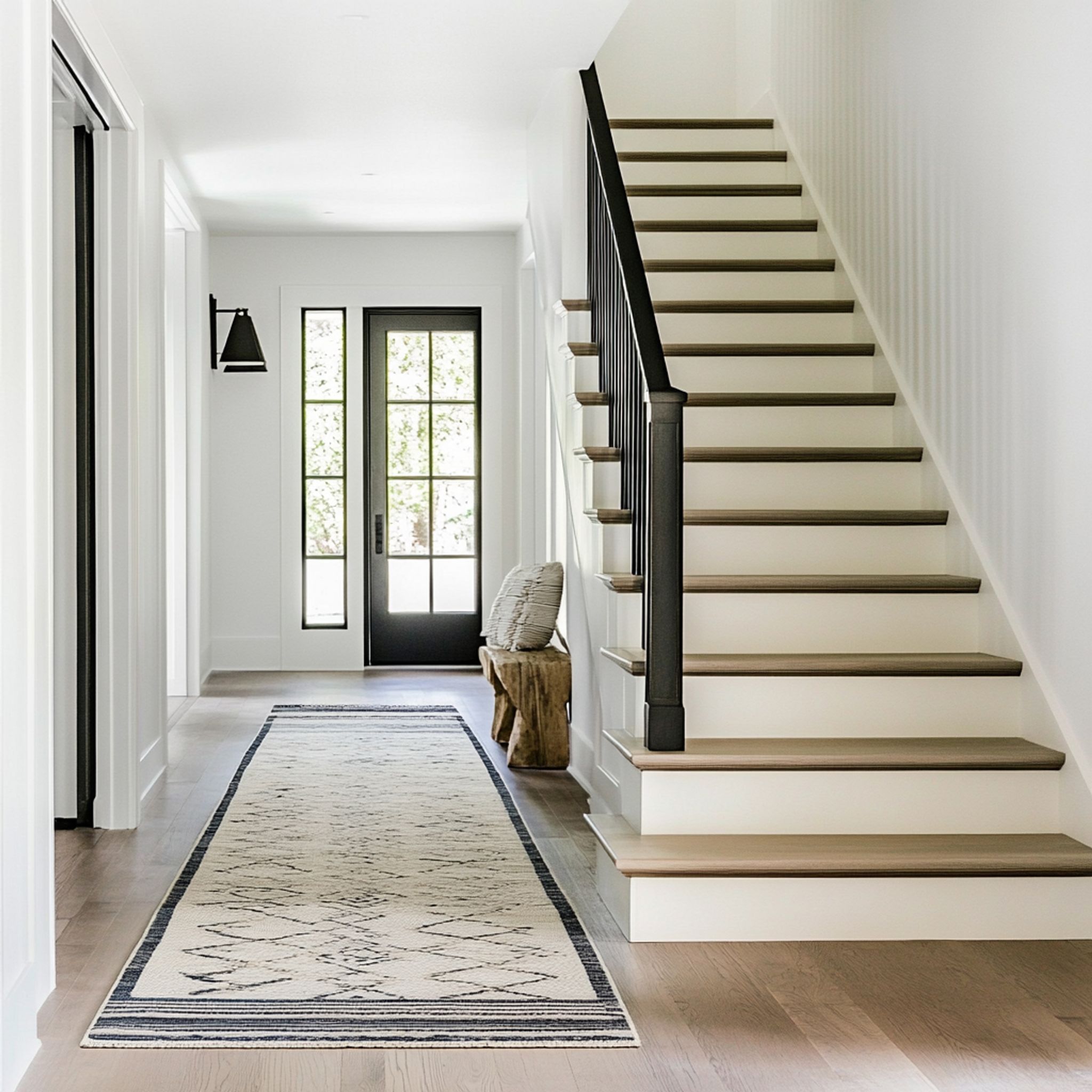 Wooden and Metal Straight Staircase Design for Minimal Homes | Livspace