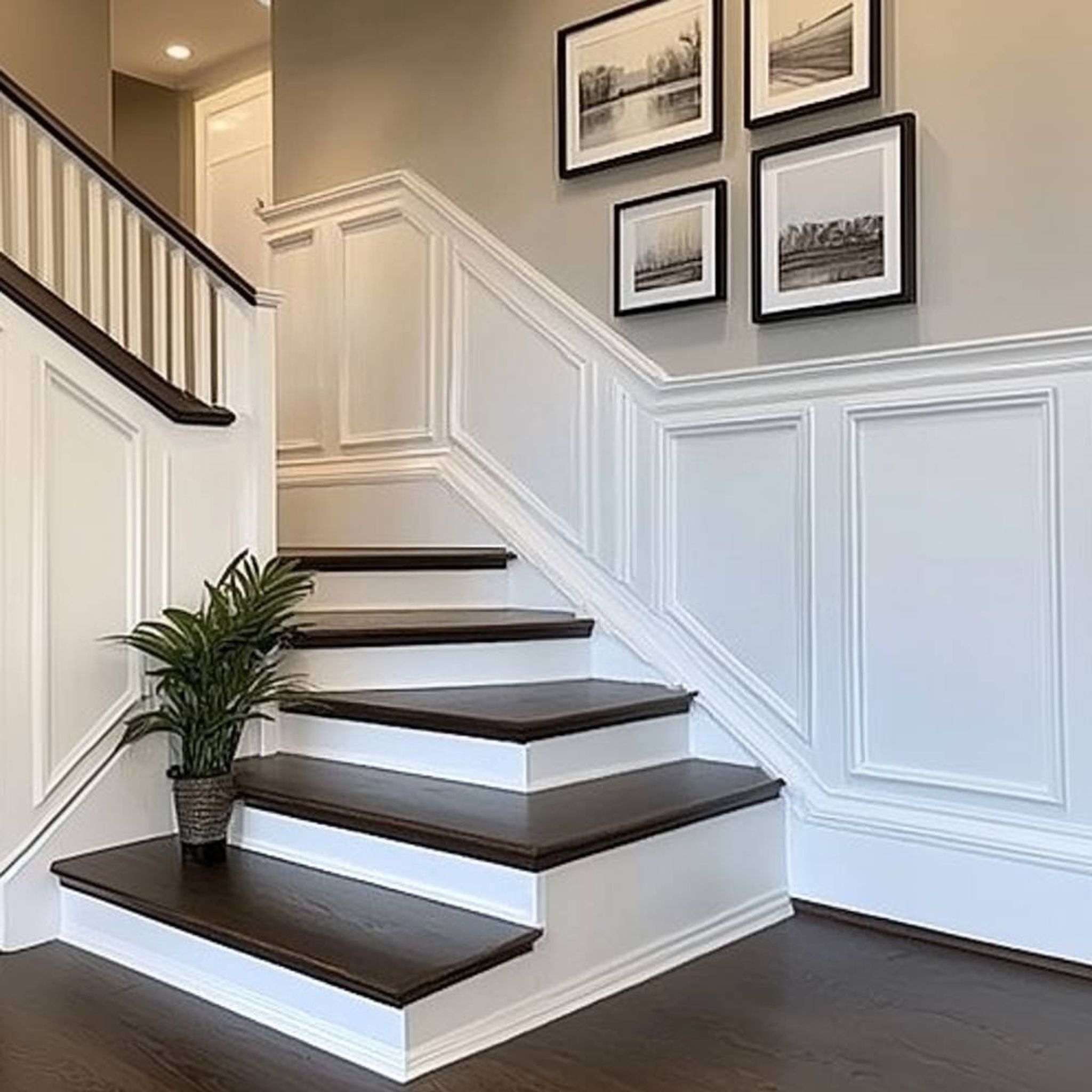 L-Shaped Staircase Design with Concrete Base and Wooden Steps for ...