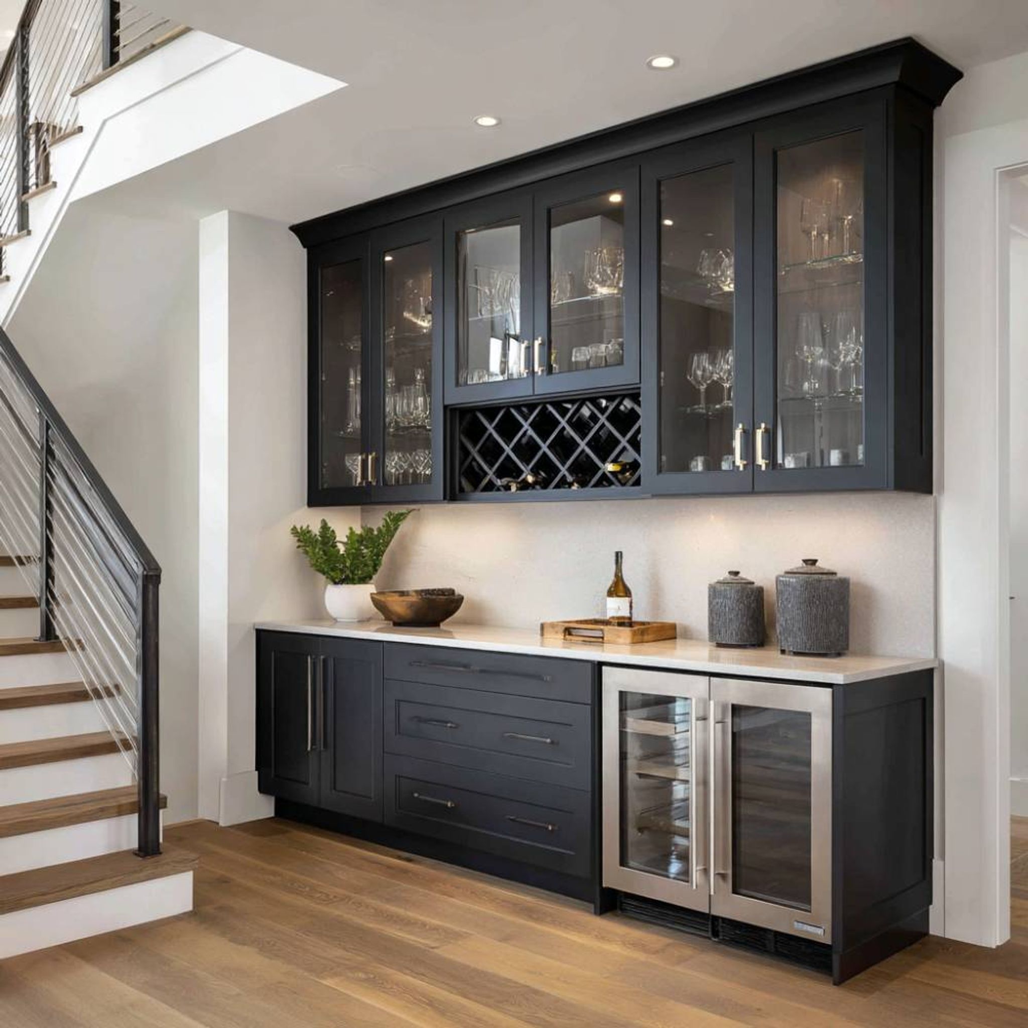 Brown Veneer in Polish Modern Dining Room Crockery Unit Design | Livspace