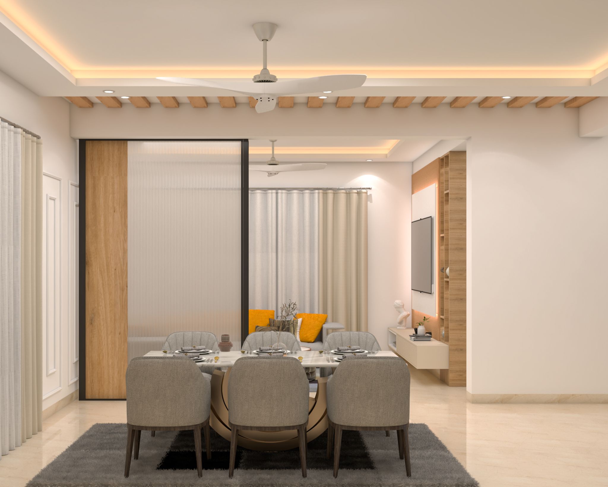 Rectangular Gypsum Contemporary False Ceiling Design with Paint and ...