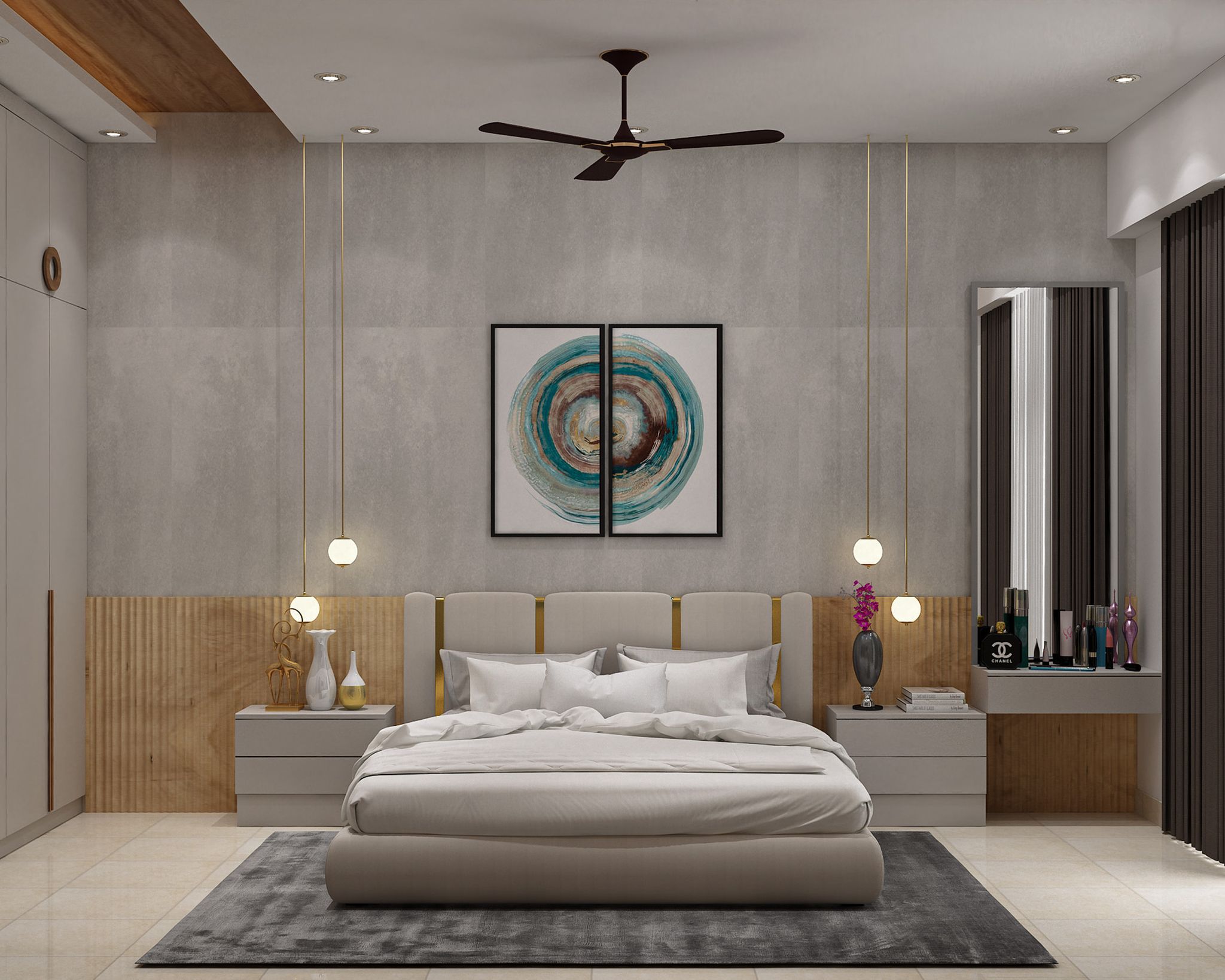 Modern Gypsum and Wood Single Layer False Ceiling Design with Paint and ...
