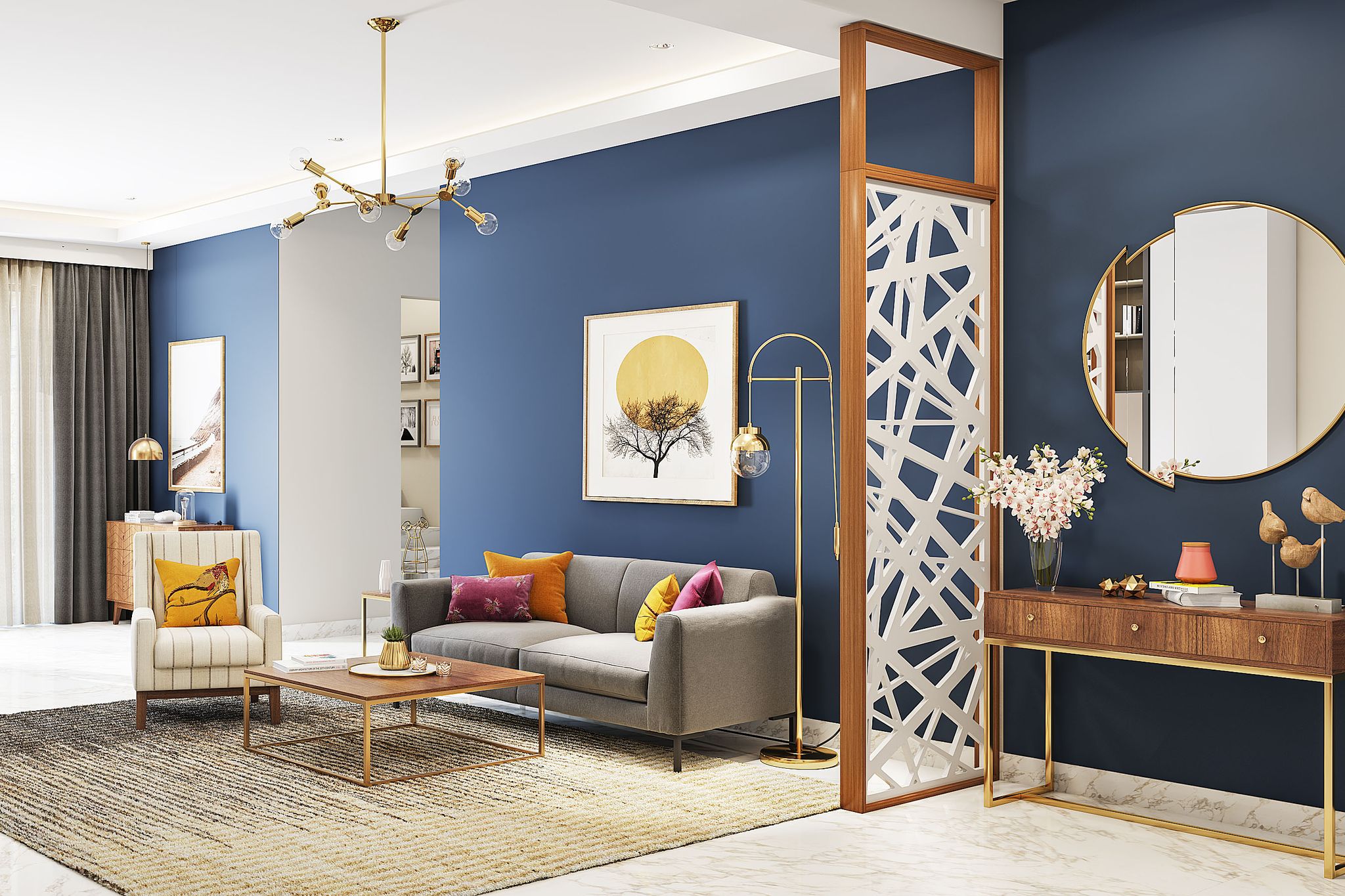 Peripheral POP Rectangular Ceiling Design | Livspace