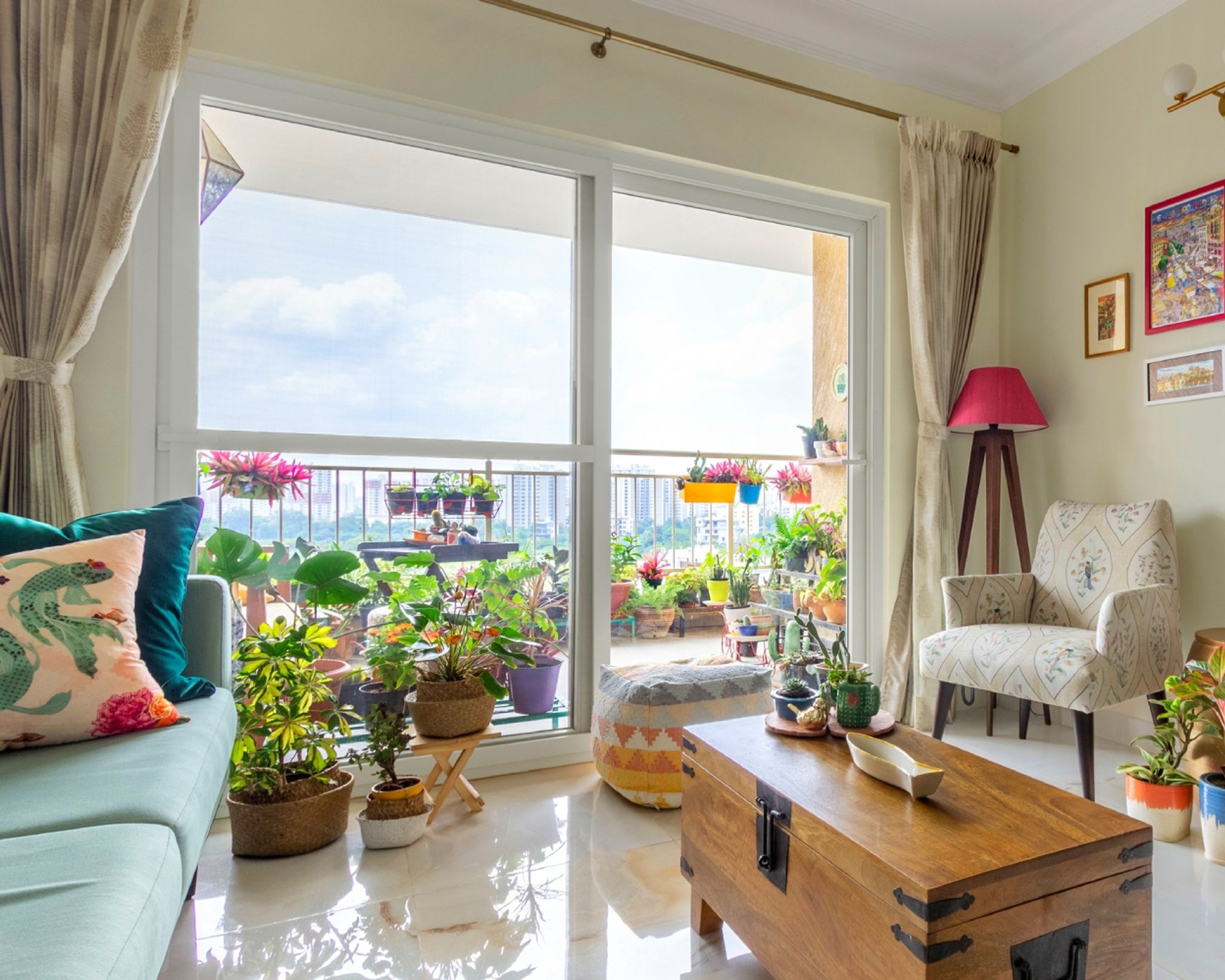Door-Cum-Window Design For Living Rooms And Bedrooms | Livspace