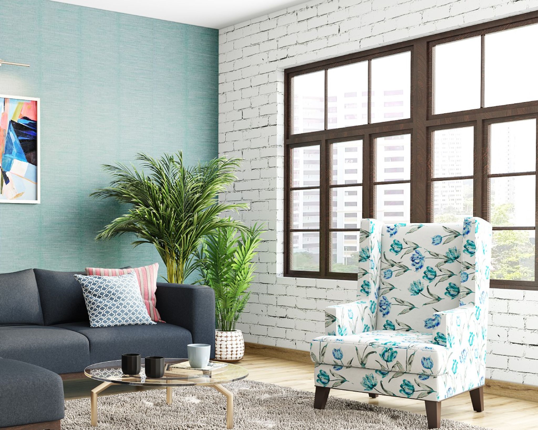 Swing Shutter-Cum-Fixed Window Design In Wood | Livspace