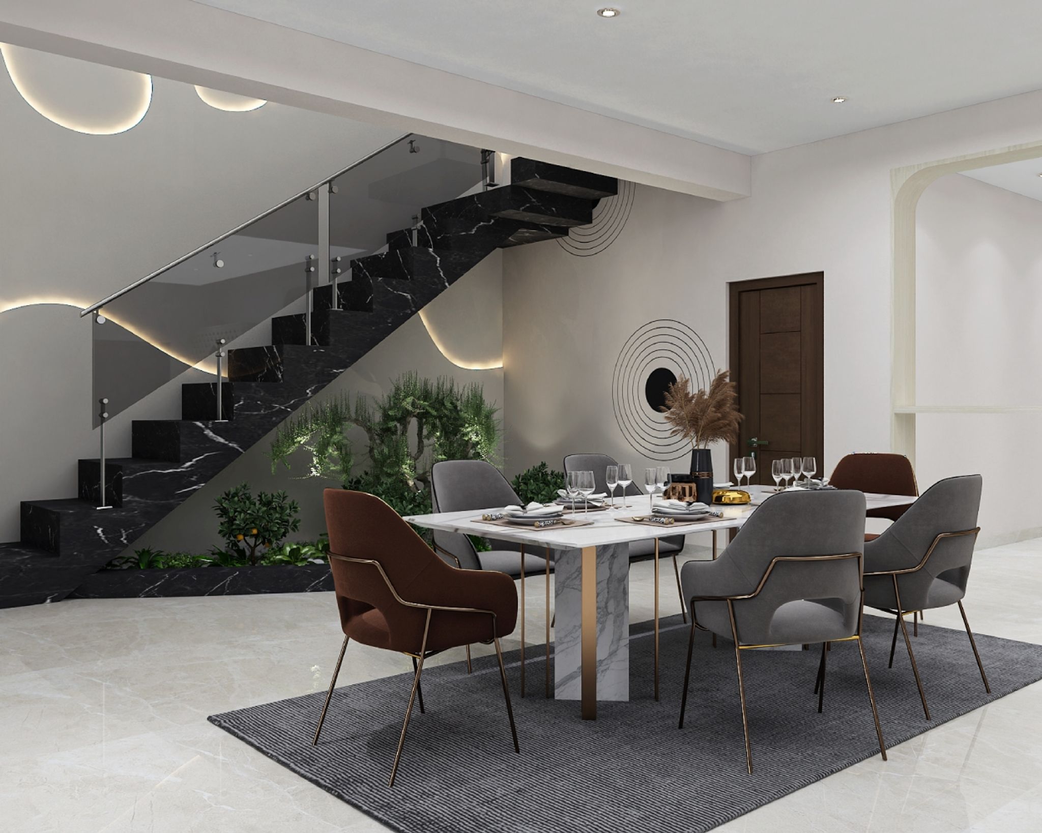 Stylish Dining Room Design: Contemporary 6-Seater Dining table and ...